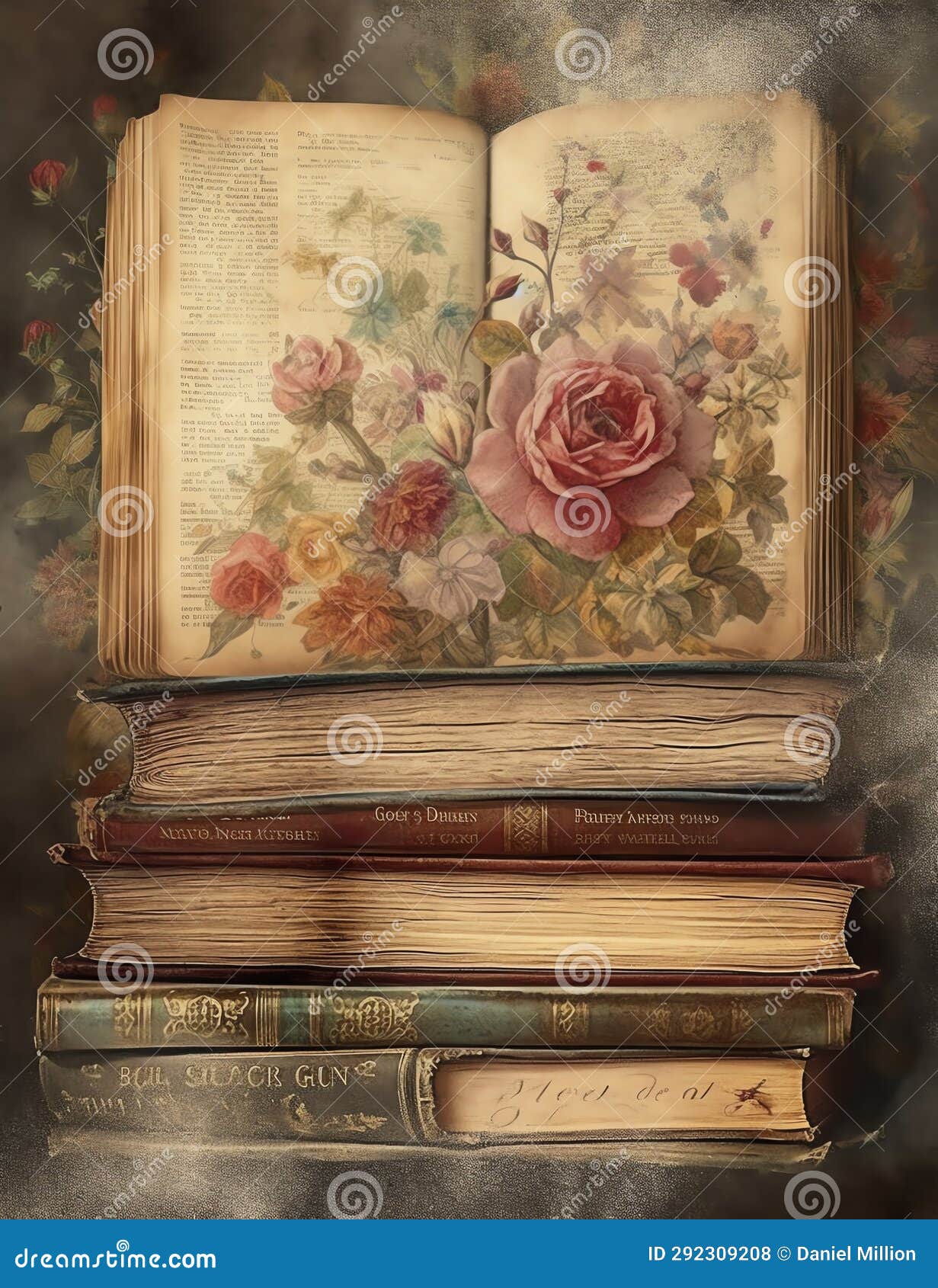 Book Old Paper, Vintage Digital Paper Stock Illustration - Illustration ...