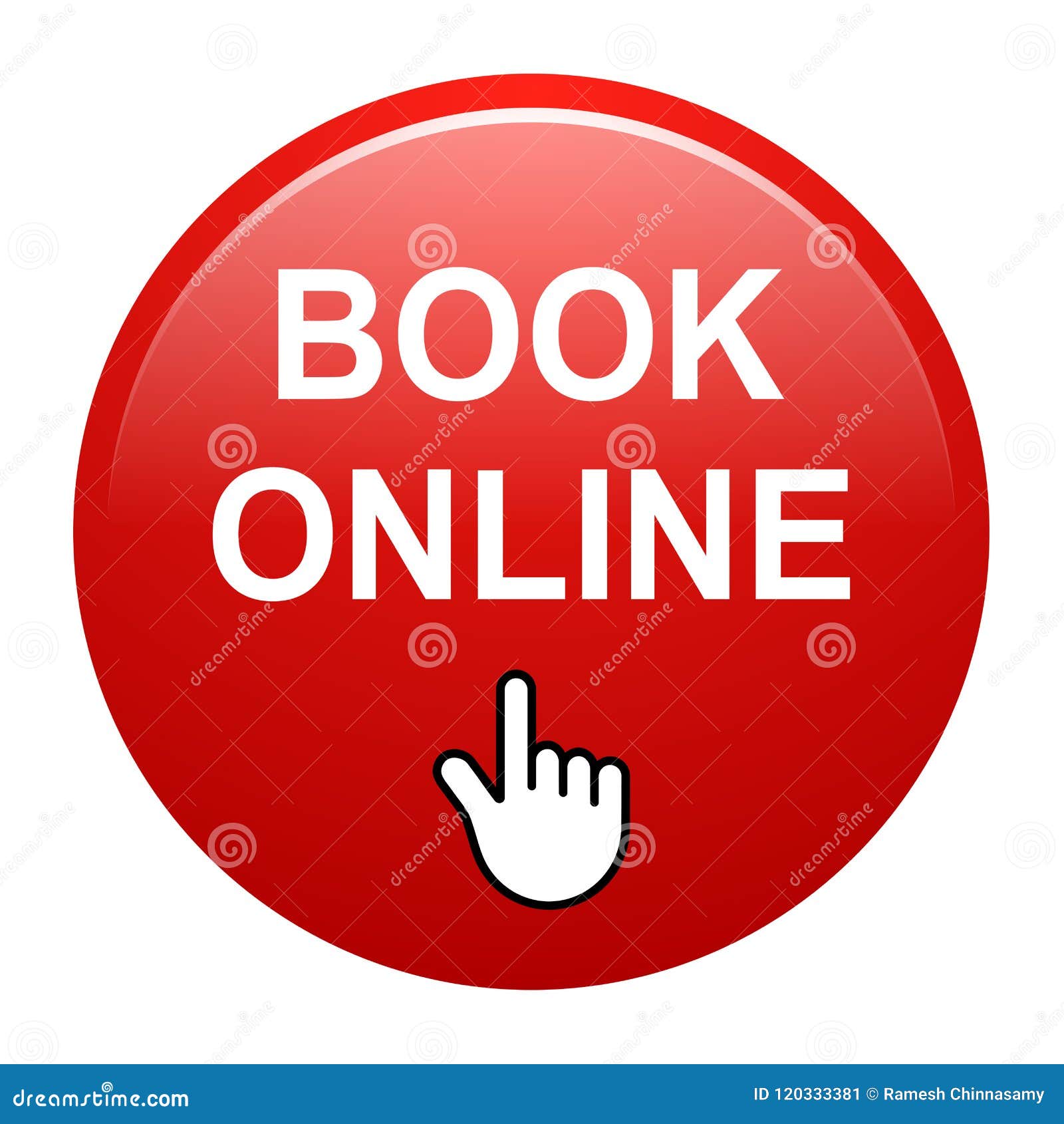 Book online button stock vector. Illustration of finger - 120333381