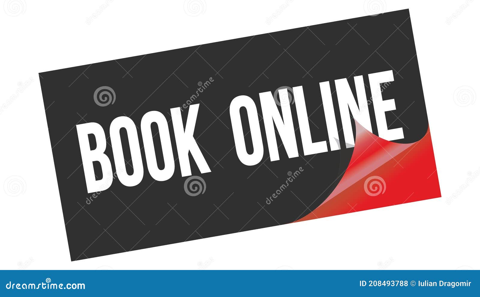 BOOK ONLINE Text on Black Red Sticker Stamp Stock Illustration ...