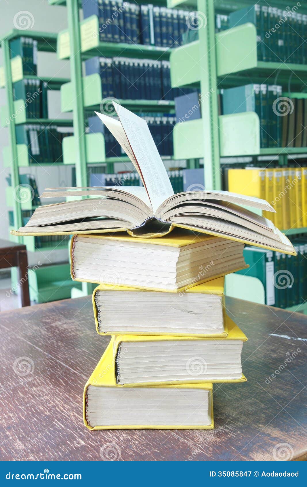 Book open on books stack stock image. Image of information - 35085847