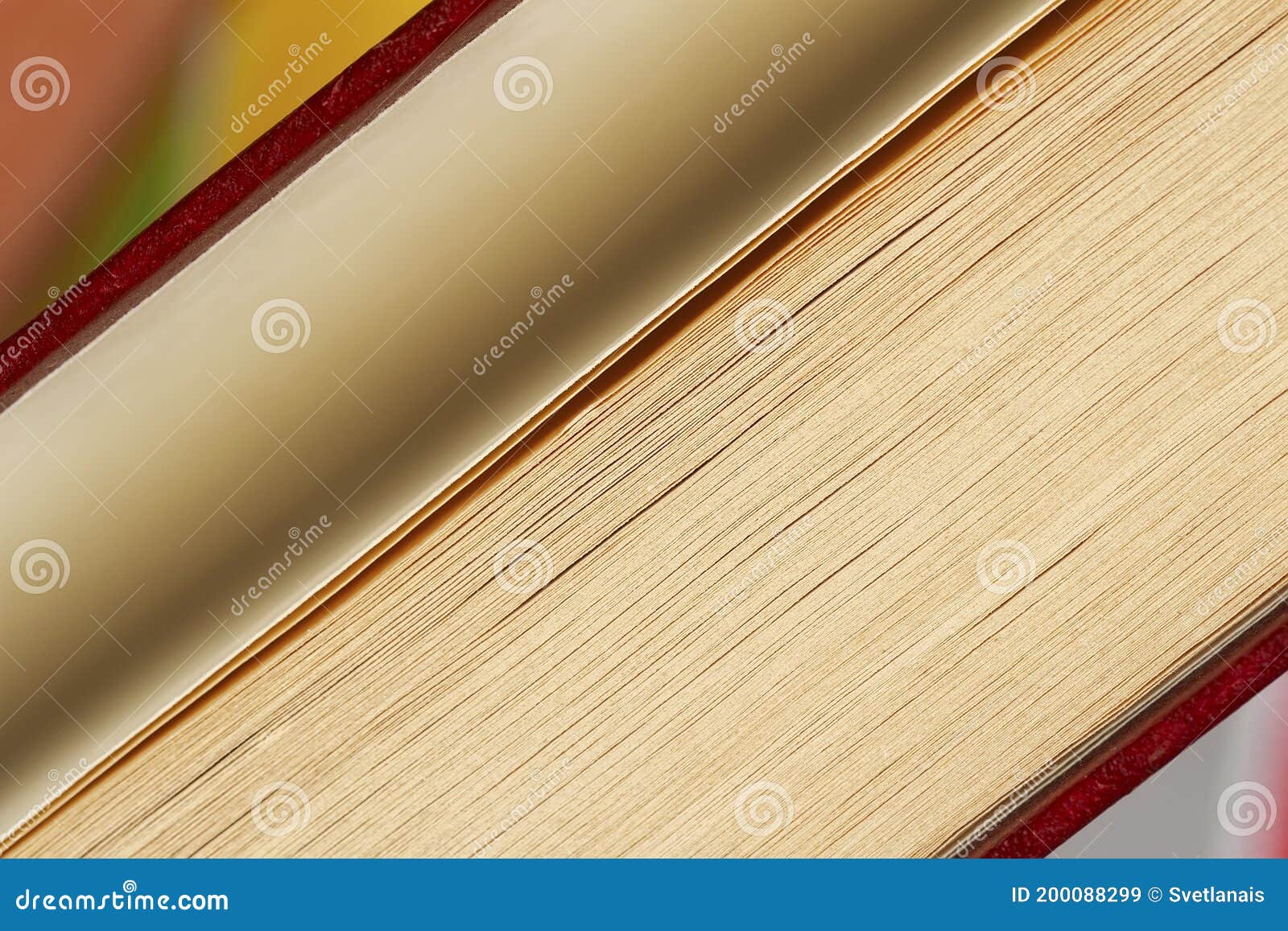 Book with Open Book Cover, Top View from the Butt, Selective Focus ...