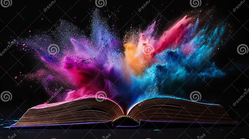 A Book of Open Magic Knowledge, with Particles of Colorful Powder ...