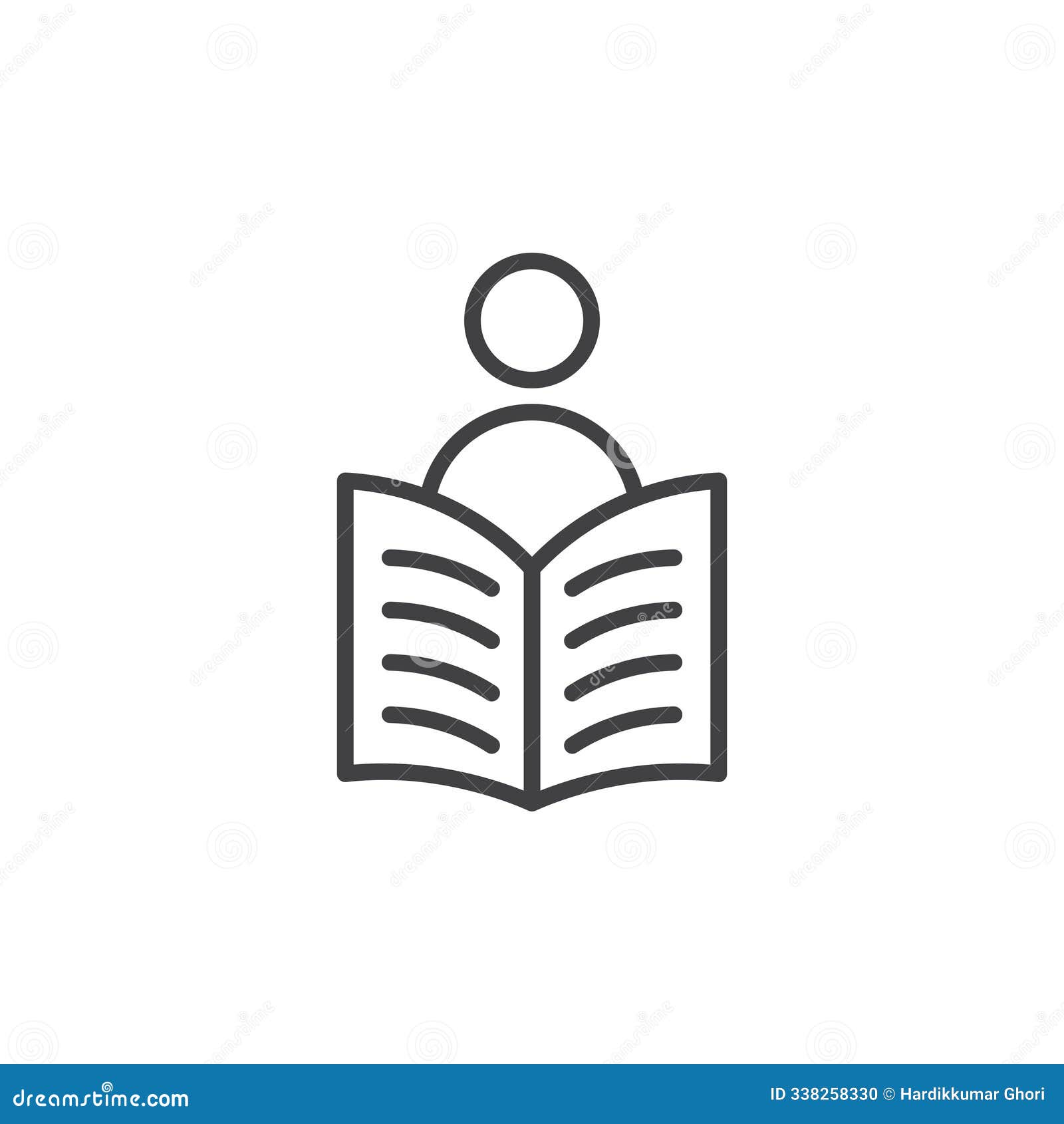 Book Open Reader Icon Set. Student Study in Library Vector Symbol ...