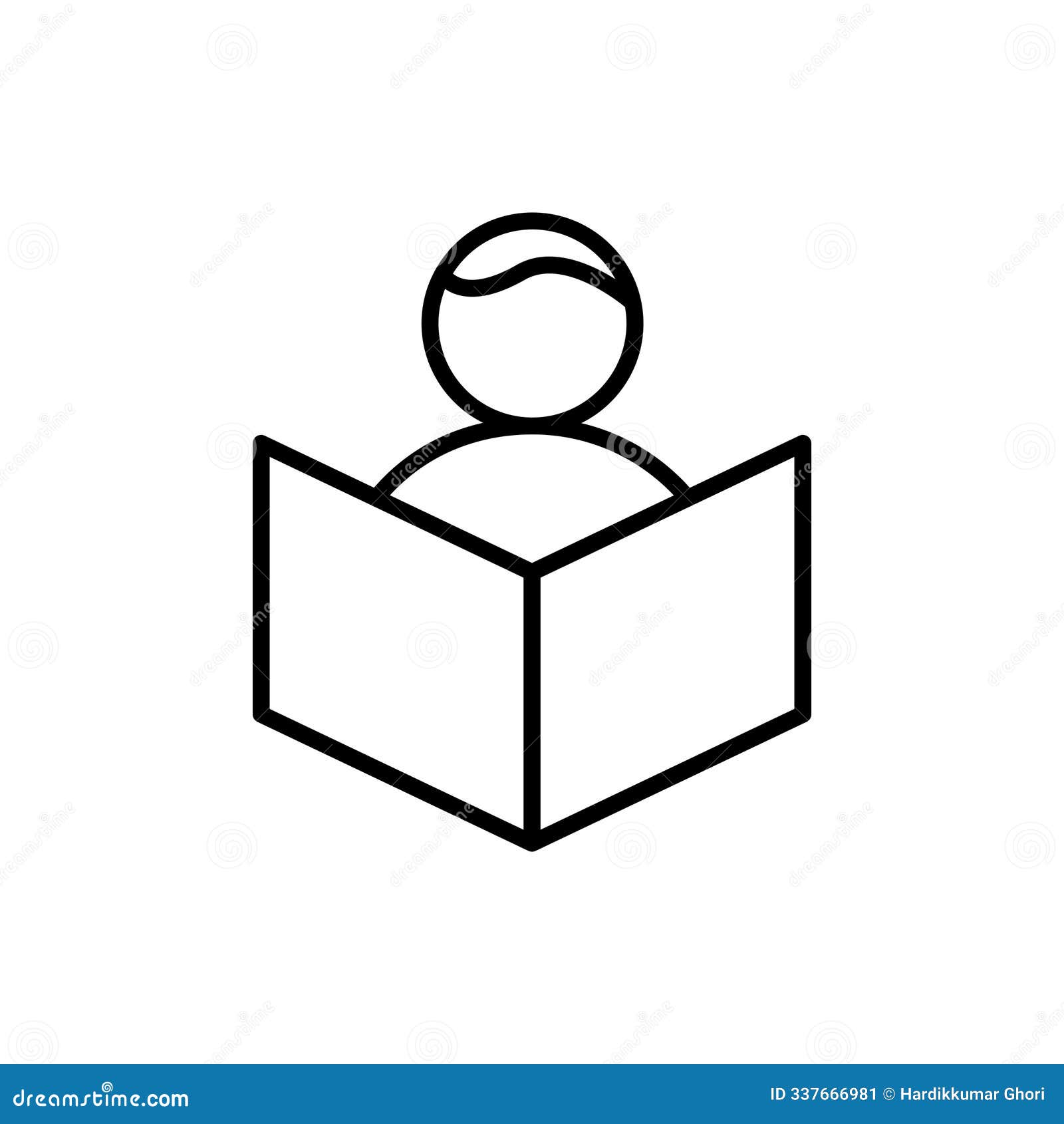 Book Open Reader Icon Set. Student Study in Library Vector Symbol ...