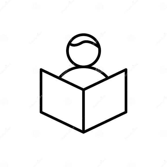 Book Open Reader Icon Set. Student Study in Library Vector Symbol ...