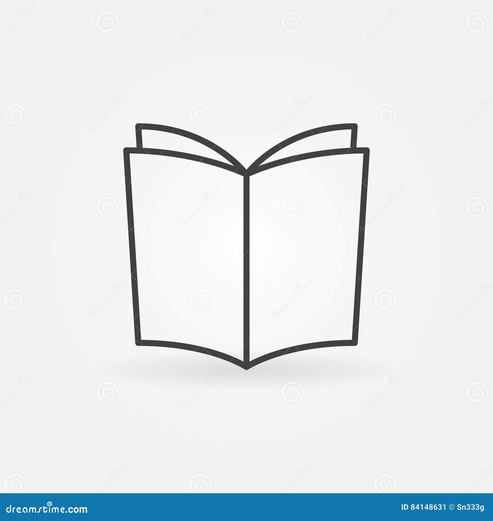 Book outline vector icon stock vector. Illustration of shape - 84148631