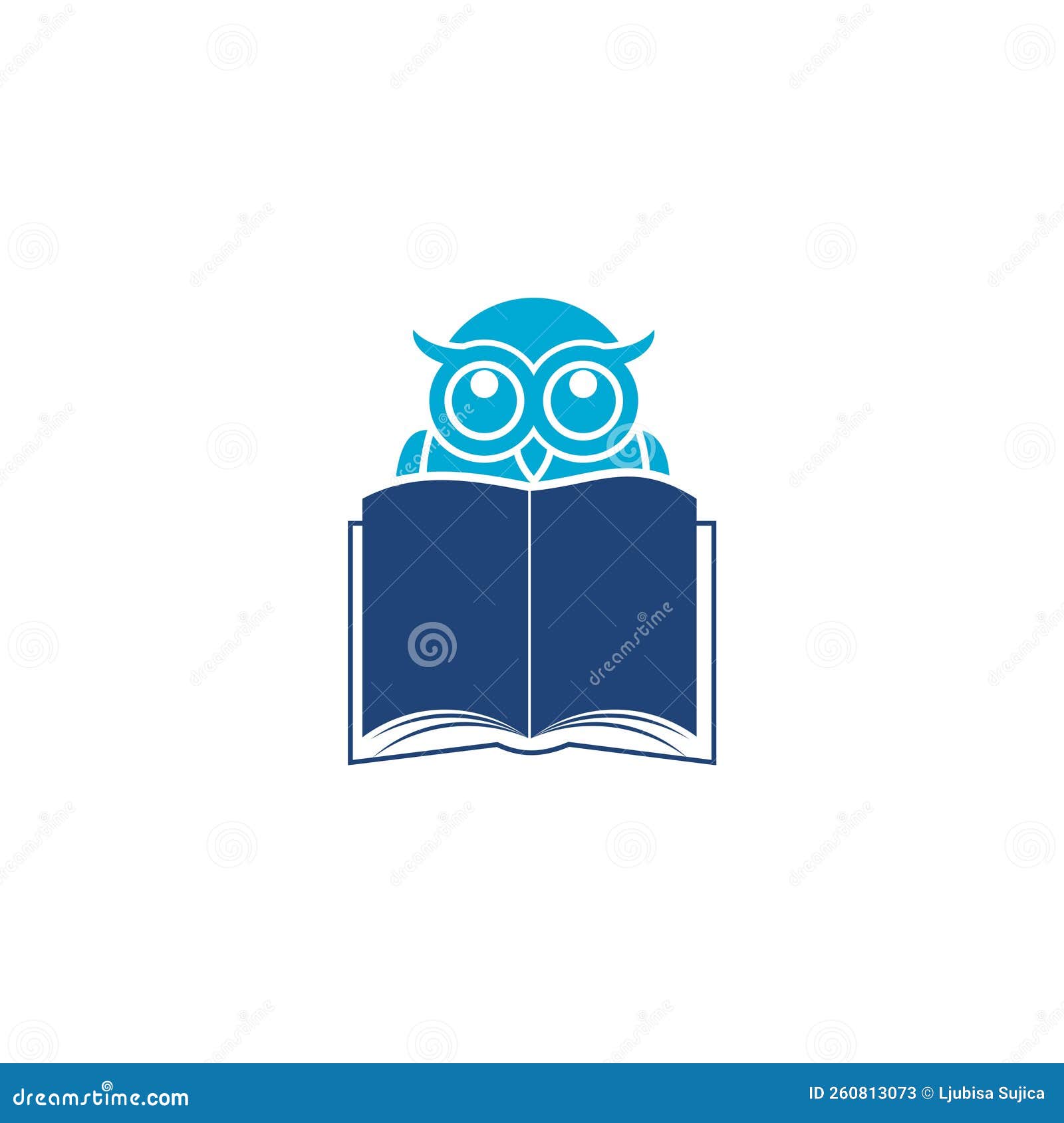 Book and Owl Logo Isolated on White Background Stock Vector ...