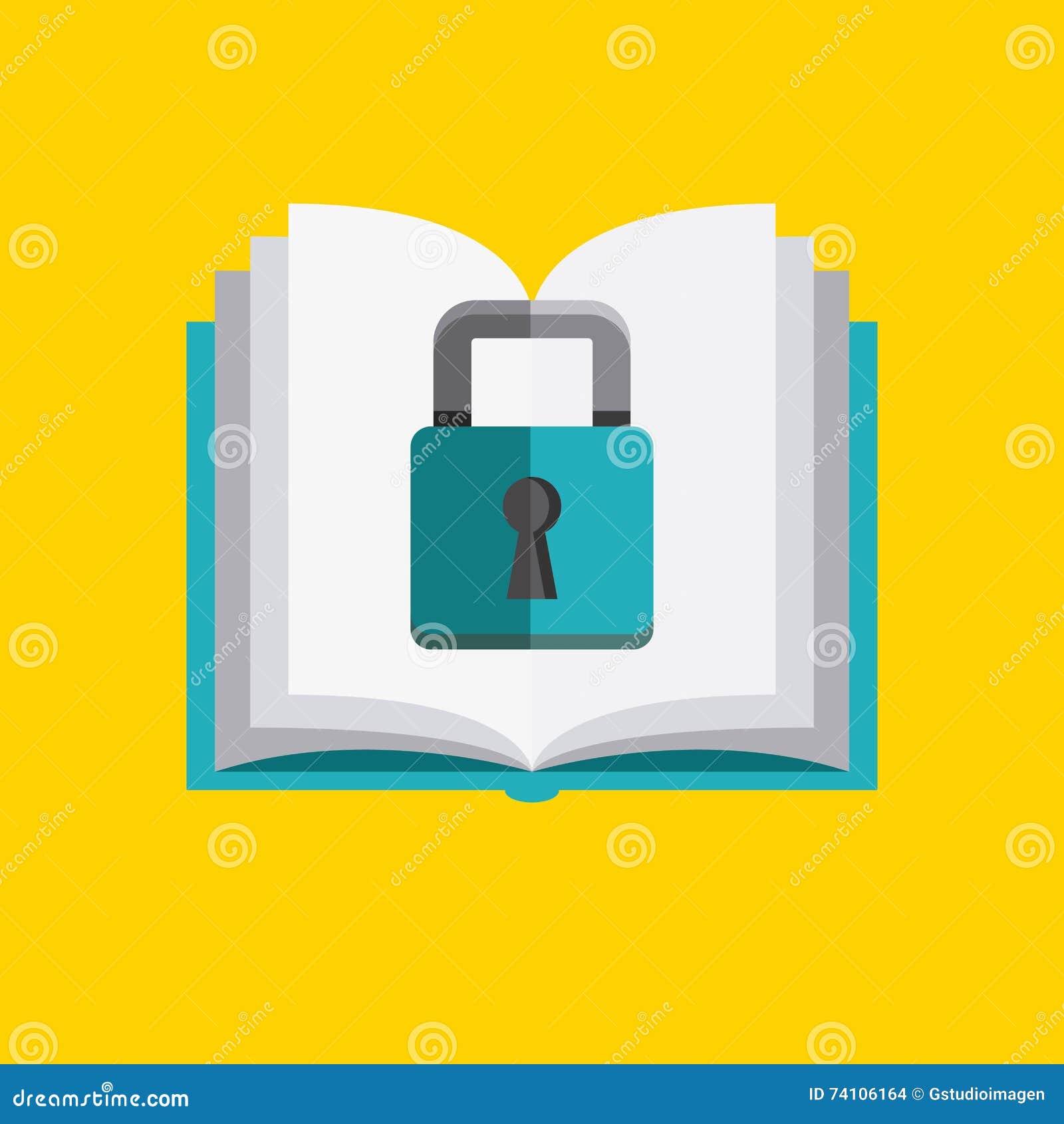 Book and Padlock Icon. Copyright Design. Vector Graphic Stock ...