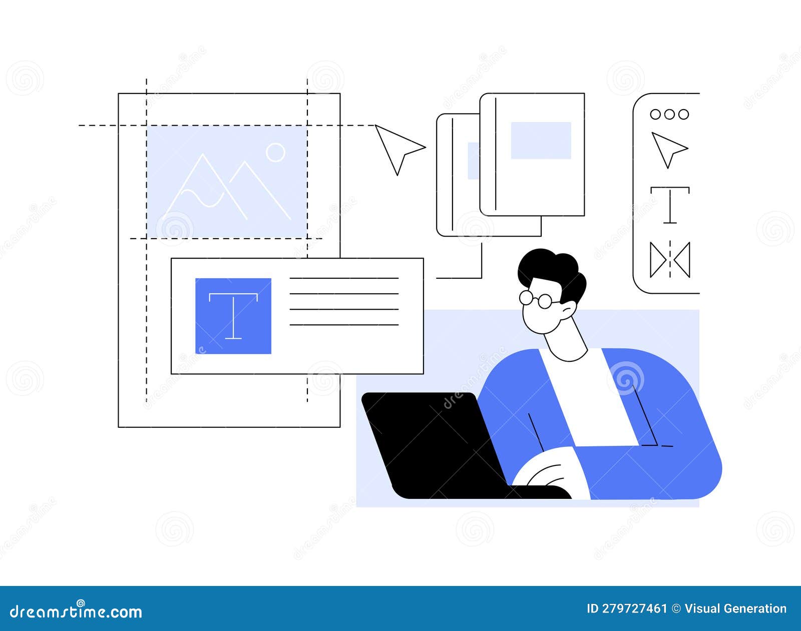 Book Page Design and Layout Abstract Concept Vector Illustration. Stock ...