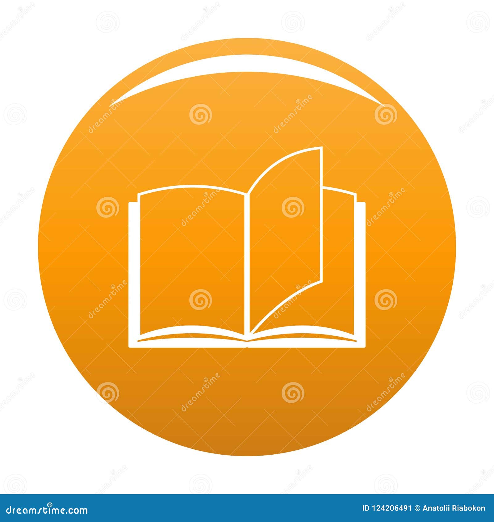 Book page icon orange stock illustration. Illustration of encyclopedia ...