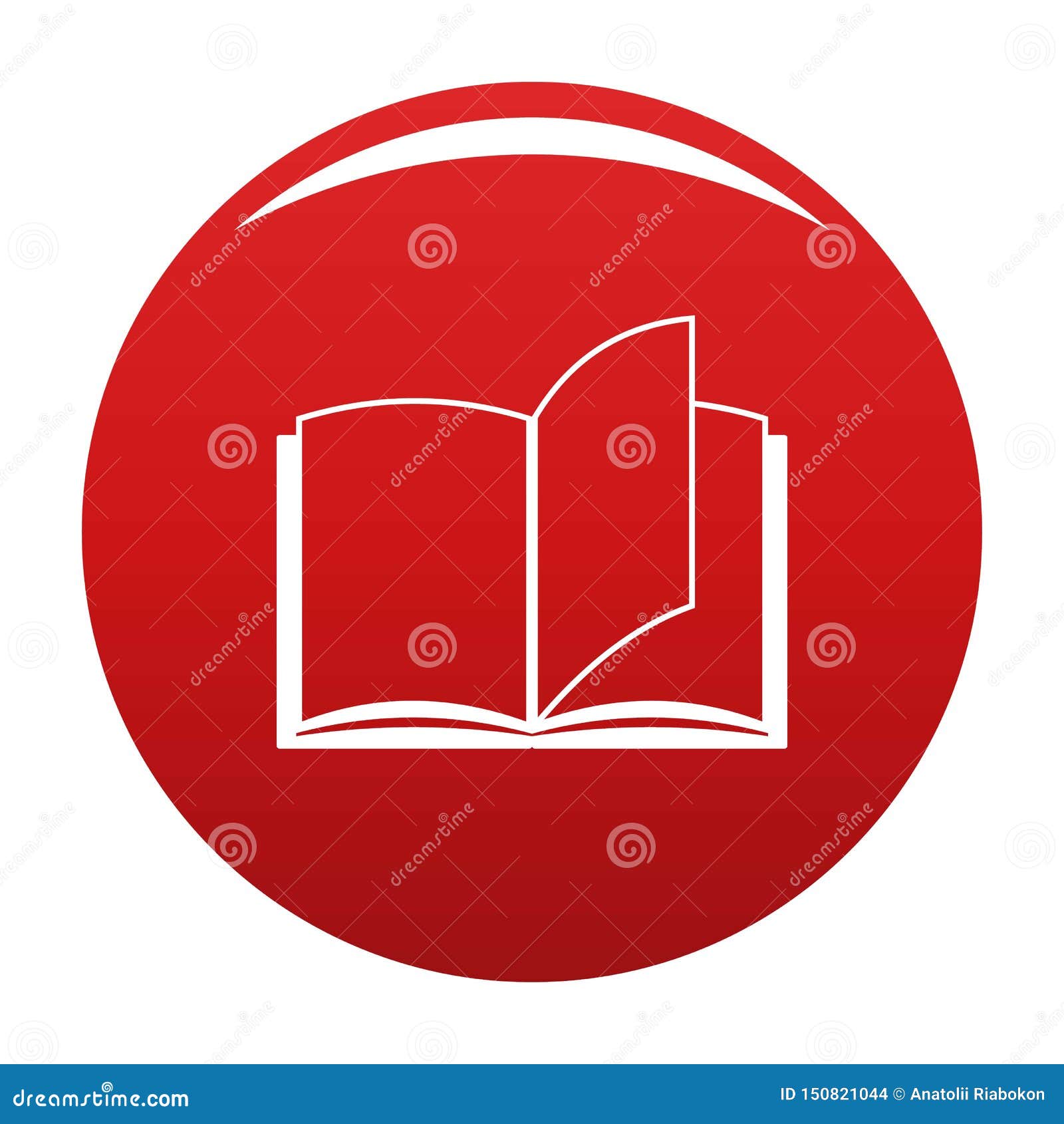 Book page icon vector red stock vector. Illustration of publish - 150821044