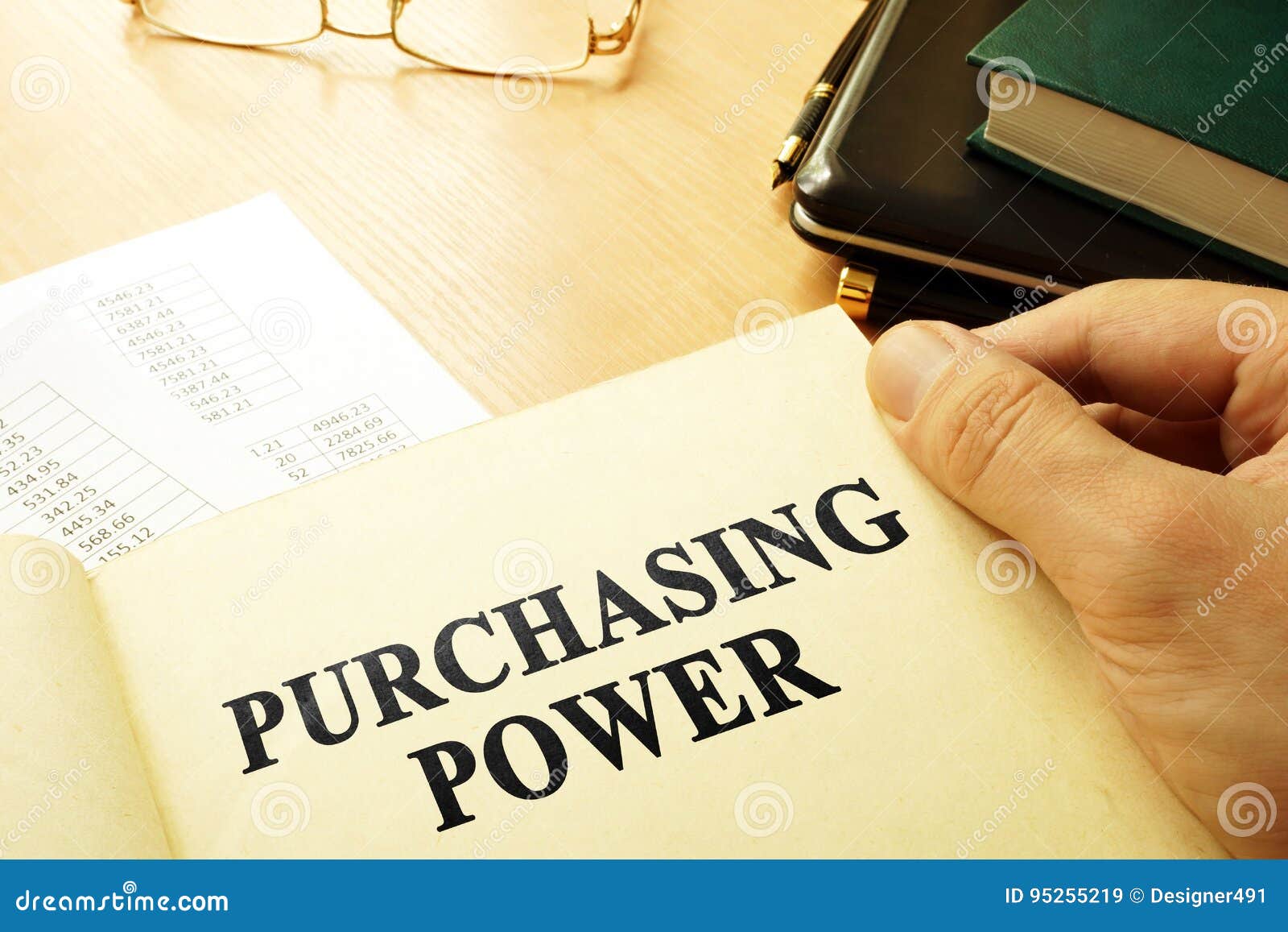 Book with Page about Purchasing Power. Stock Image - Image of ...