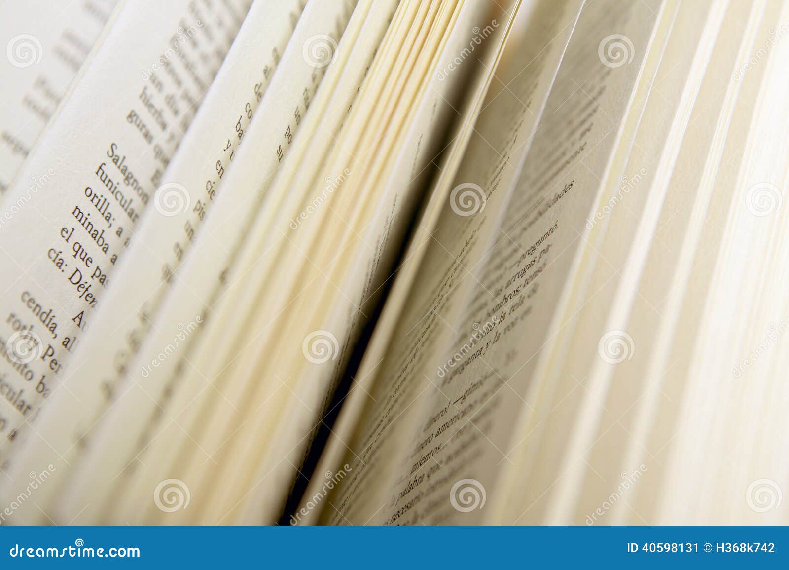 Book Pages Detail with Out of Focus Sheets Stock Image - Image of ...