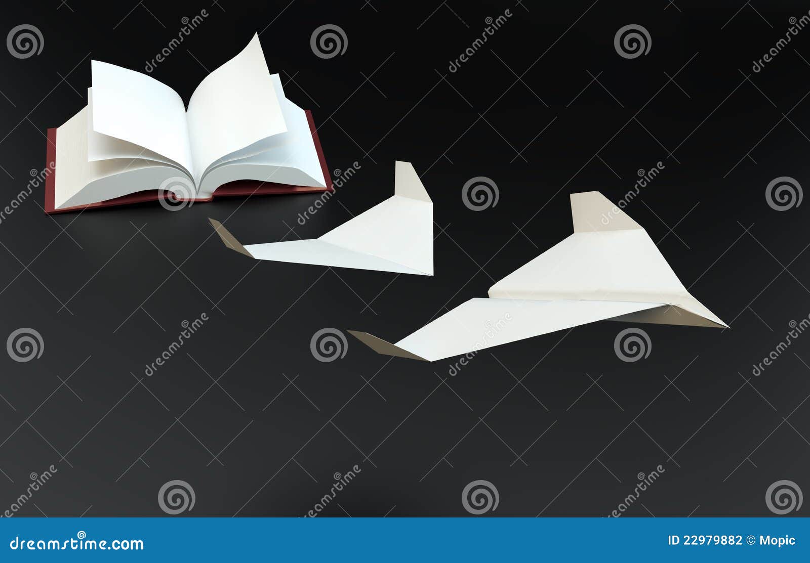 Book Pages Flying of As Paper Planes Stock Illustration - Illustration ...