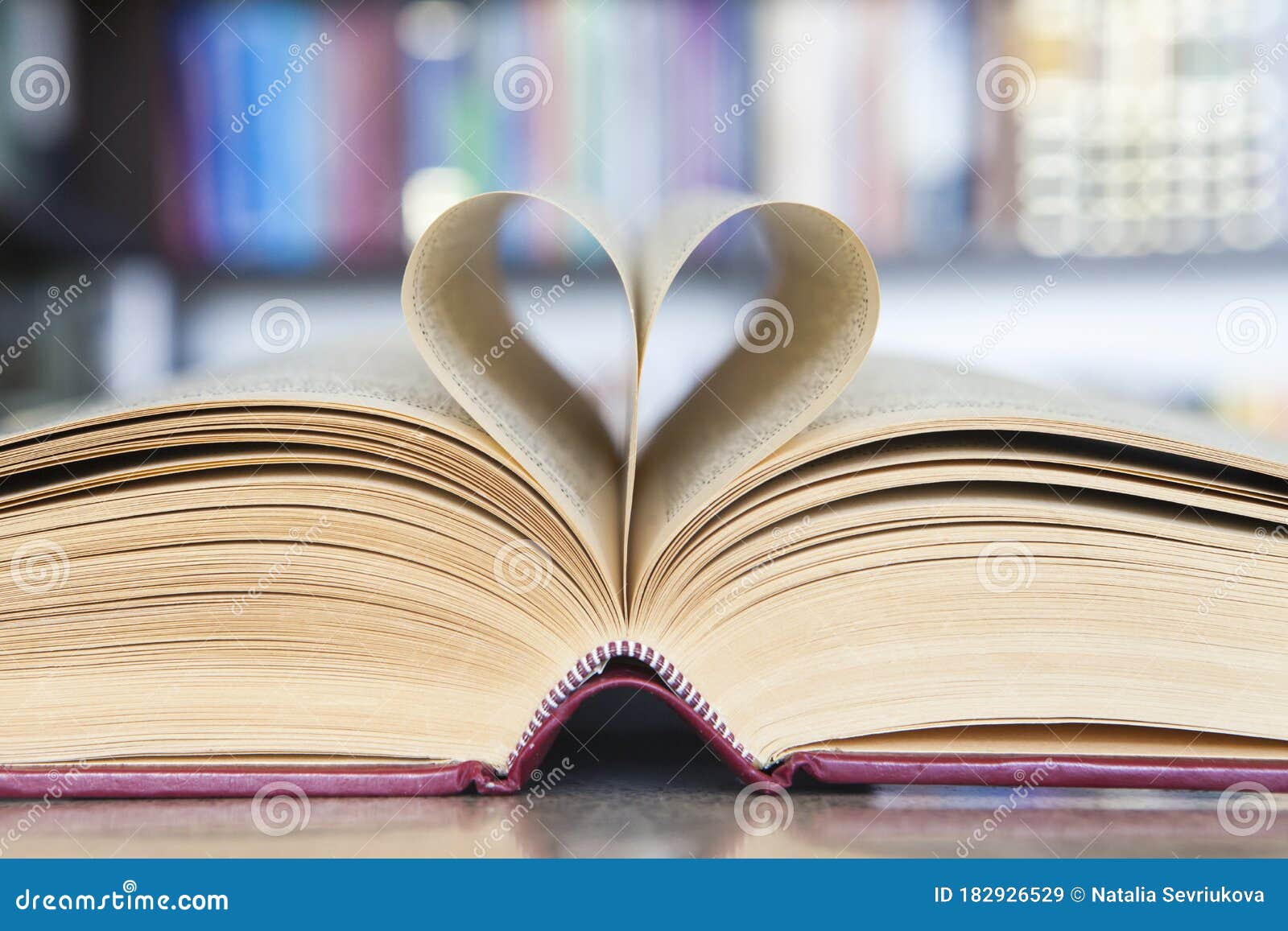 Book with heart. stock image. Image of folded, blurred - 182926529