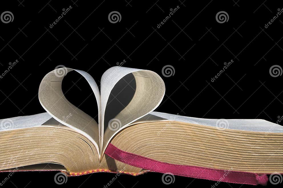 Book Pages in Heart Shape stock image. Image of bookmark - 4004739
