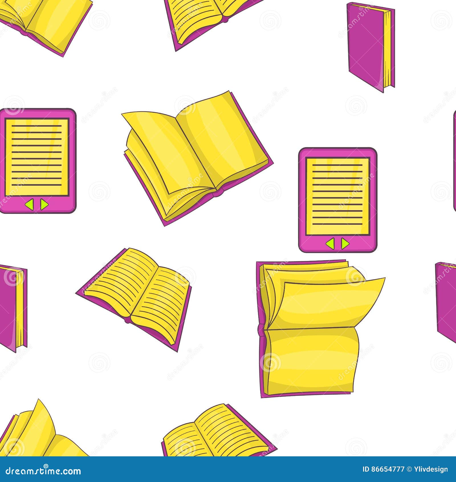 Book Pattern, Cartoon Style Stock Vector - Illustration of design ...