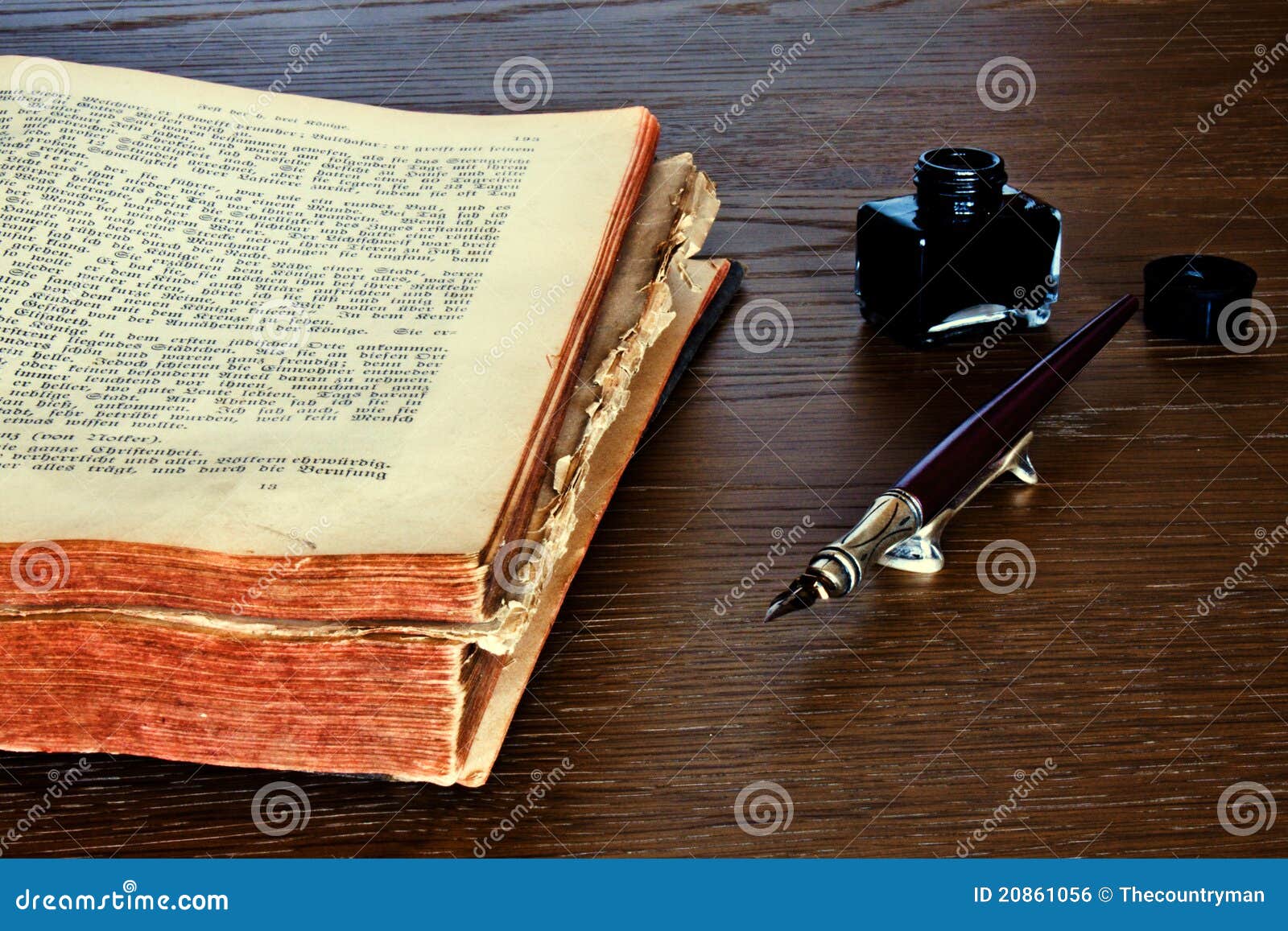 Book with a pen and ink stock photo. Image of history - 20861056