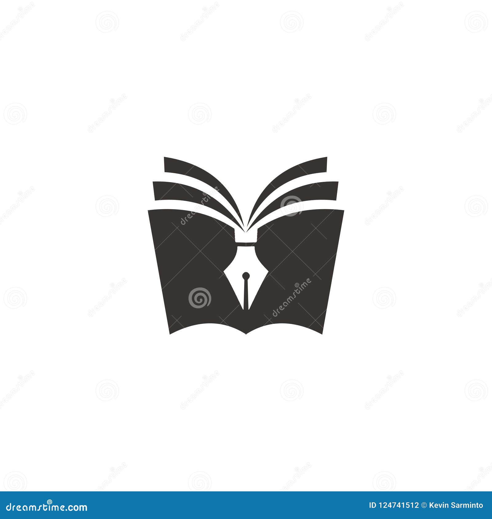 Book pen logo stock vector. Illustration of isolated - 124741512