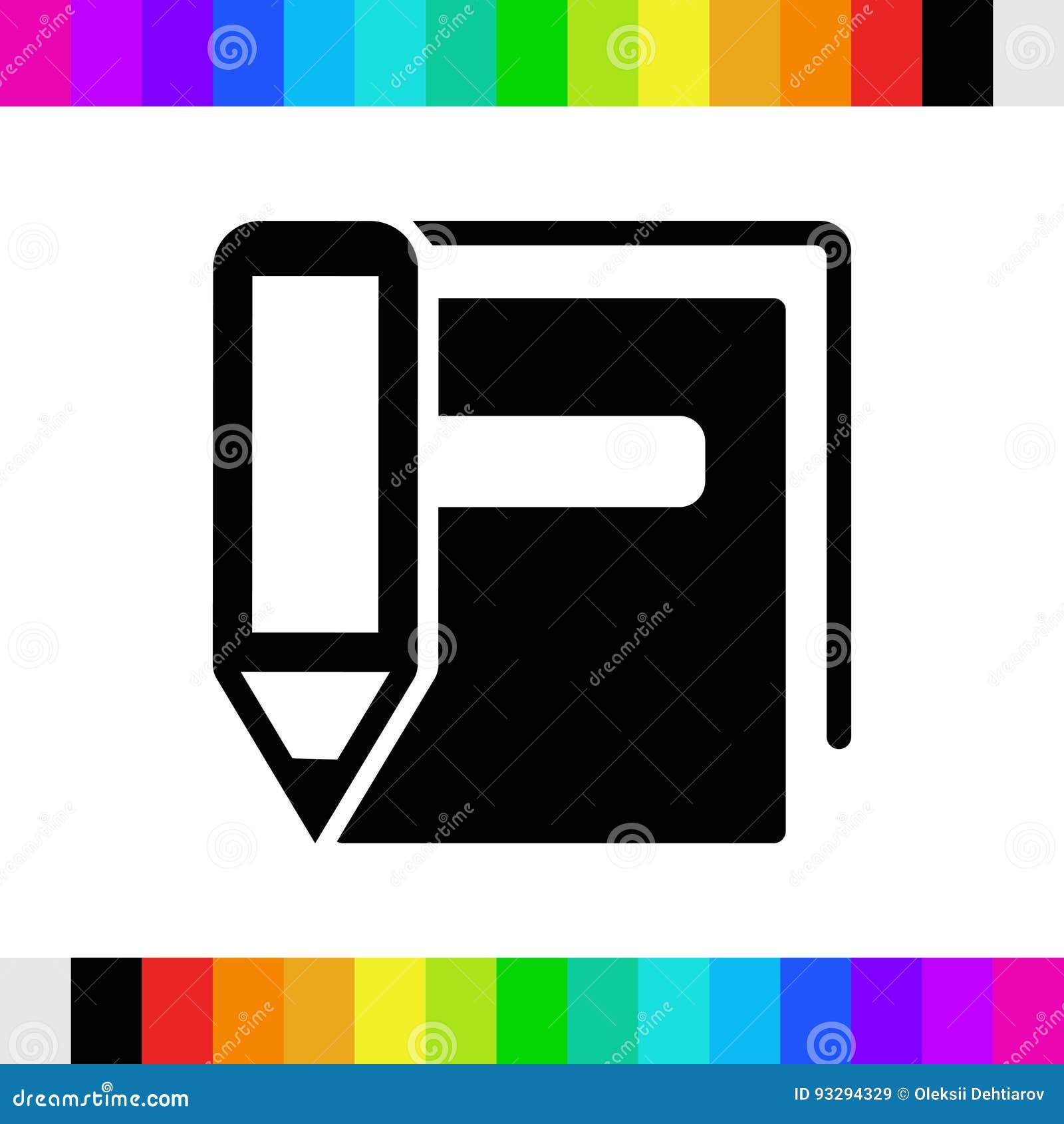 Book Pencil Icon Stock Vector Illustration Flat Design Stock Vector ...