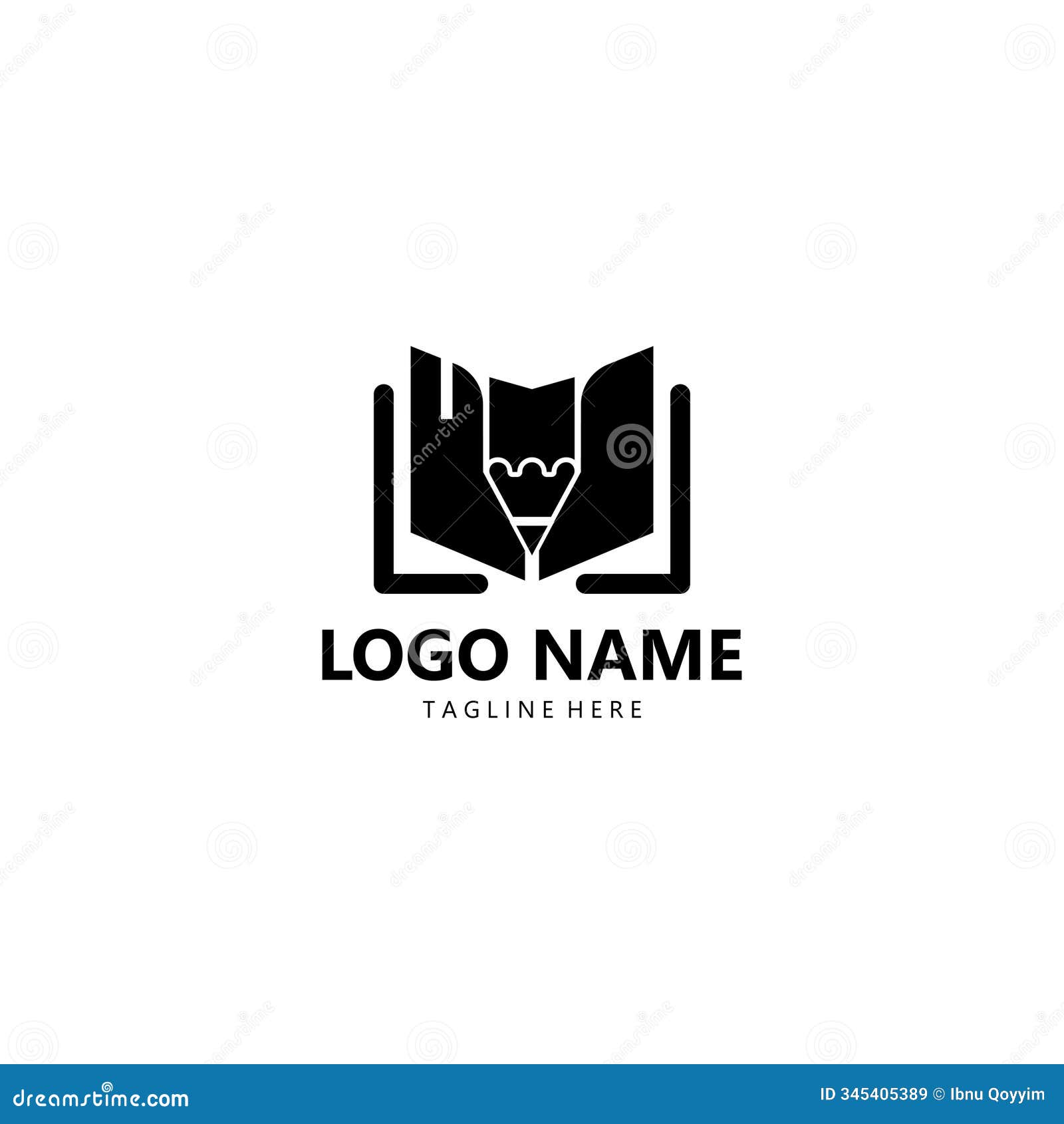 Book Pencil Logo Design Vector Stock Illustration - Illustration of ...
