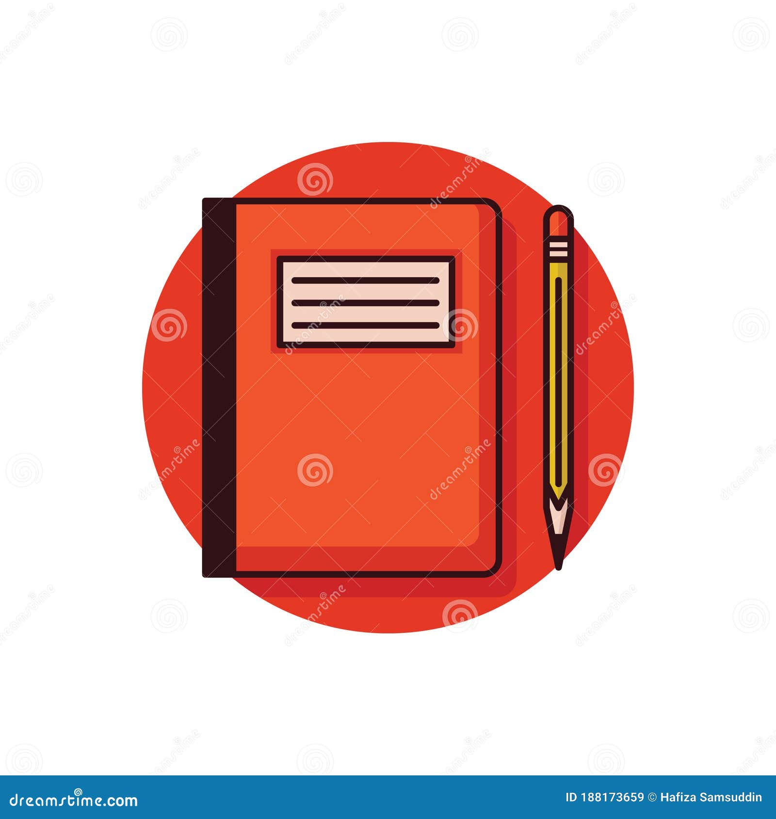 Book and Pencil. Vector Illustration Decorative Design Stock Vector ...