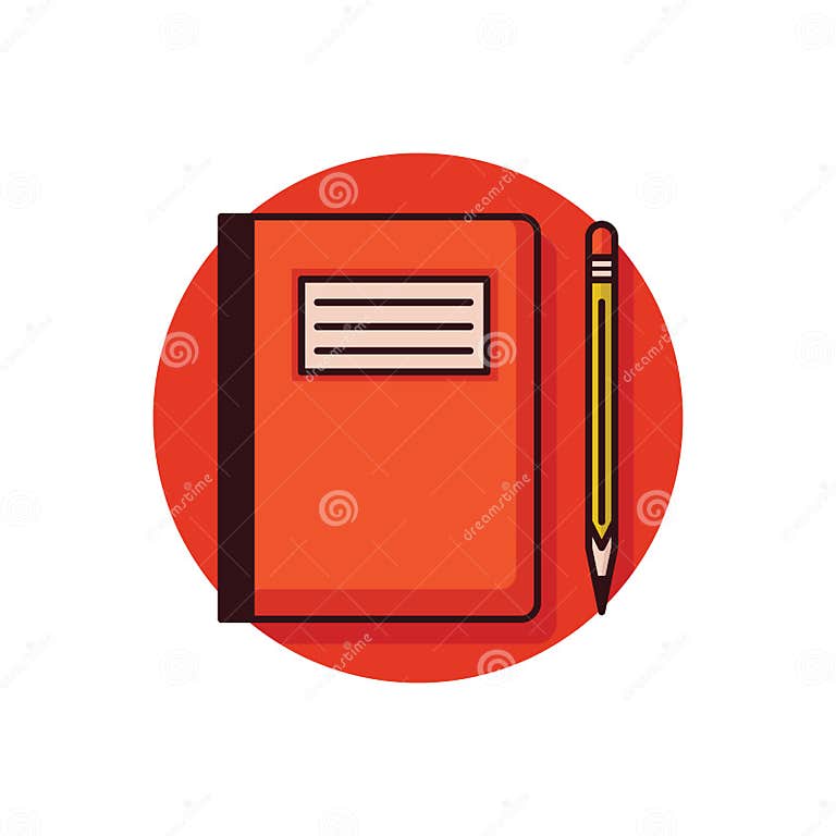 Book and Pencil. Vector Illustration Decorative Design Stock Vector ...