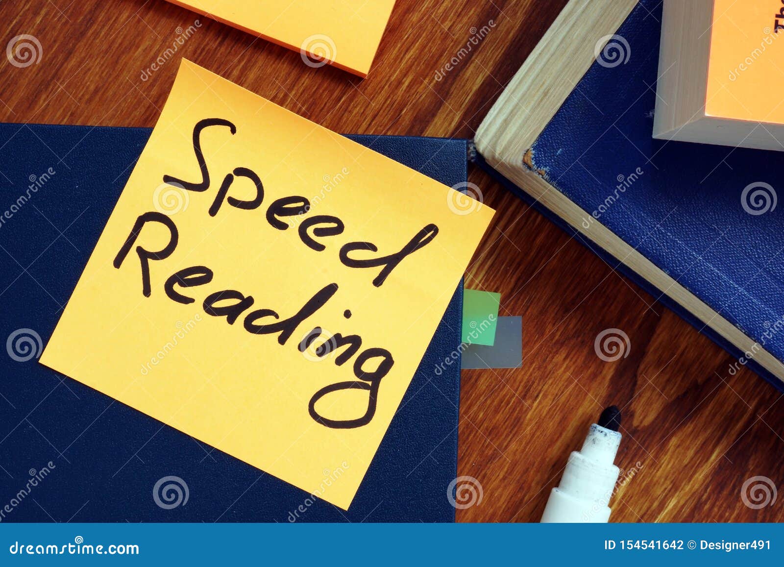 Book and Piece of Paper with Sign Speed Reading Stock Photo - Image of ...
