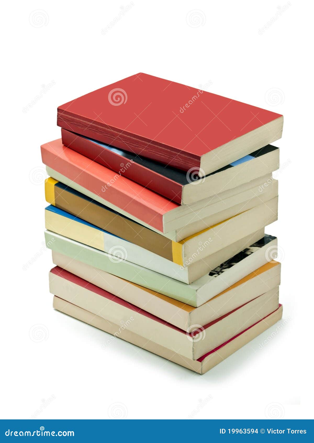 Book Pile Watercolor Illustration On White Background. Vintage Book ...