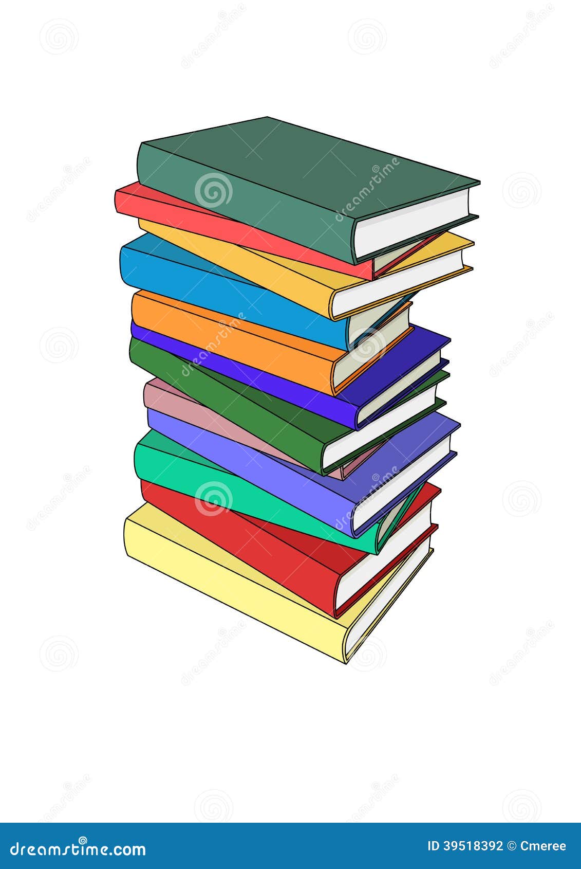 Book pile in color stock vector. Illustration of school - 39518392