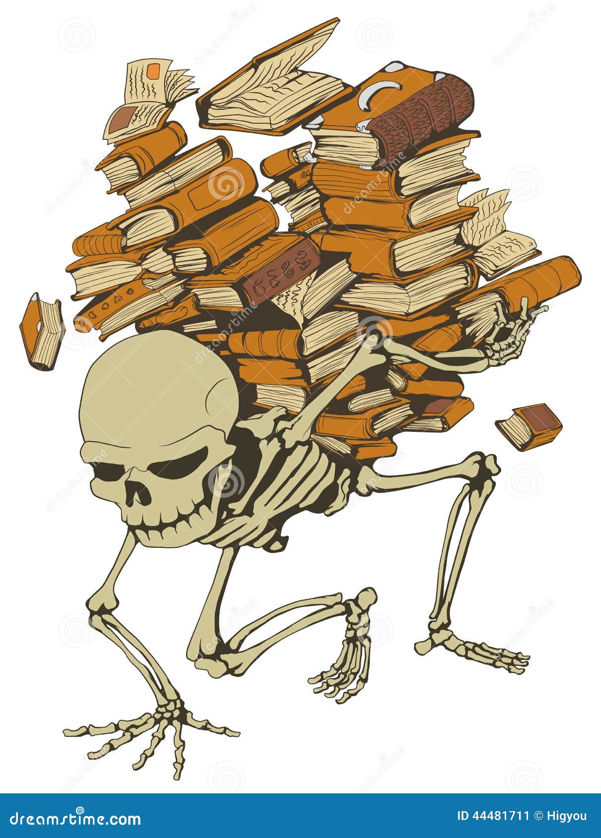 Book Pile Skeleton stock vector. Illustration of bones - 44481711