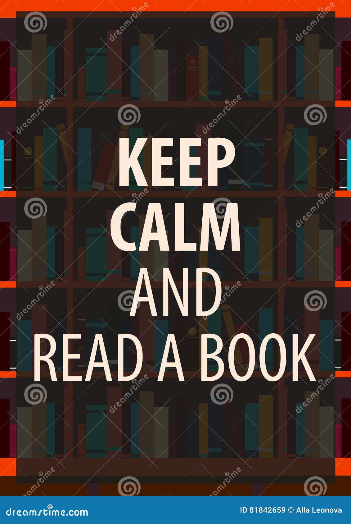 Book Poster. Keep Calm and Read a Book. Vector Illustration. Stock ...