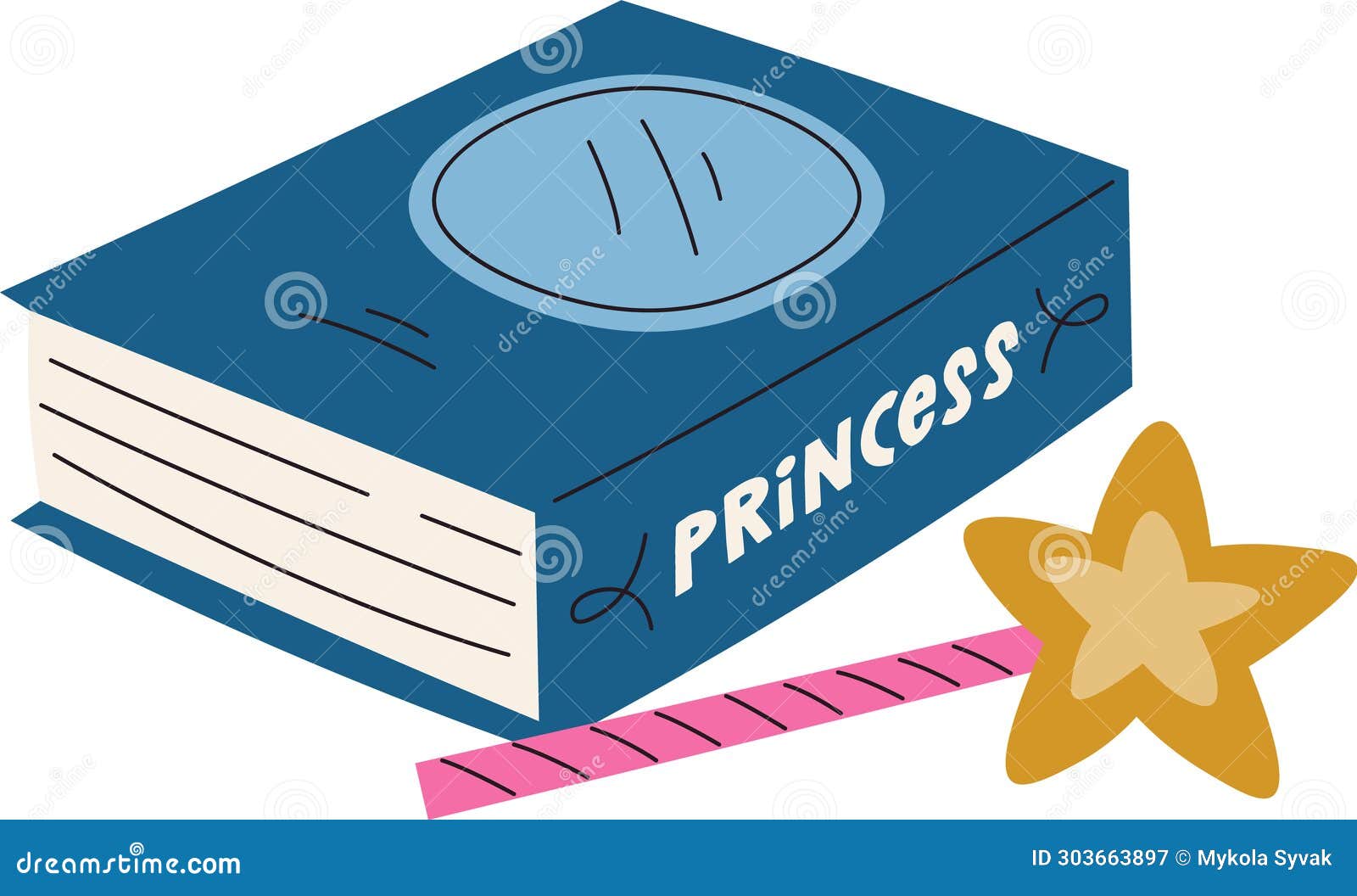 Princess Stick Smily Vector Cartoon Little Girl | CartoonDealer.com ...