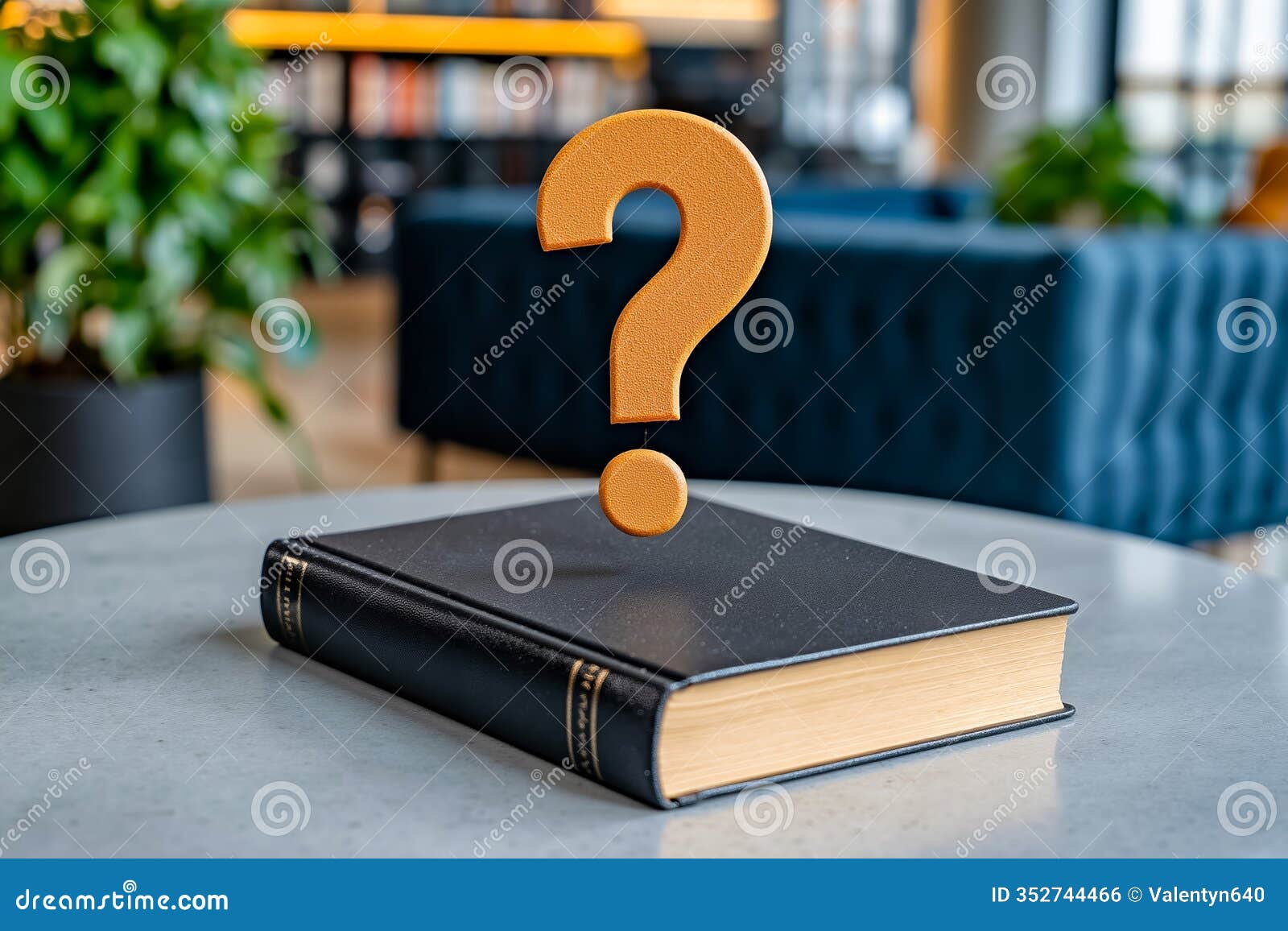 A Book with a Question Mark on Top of it Stock Illustration ...