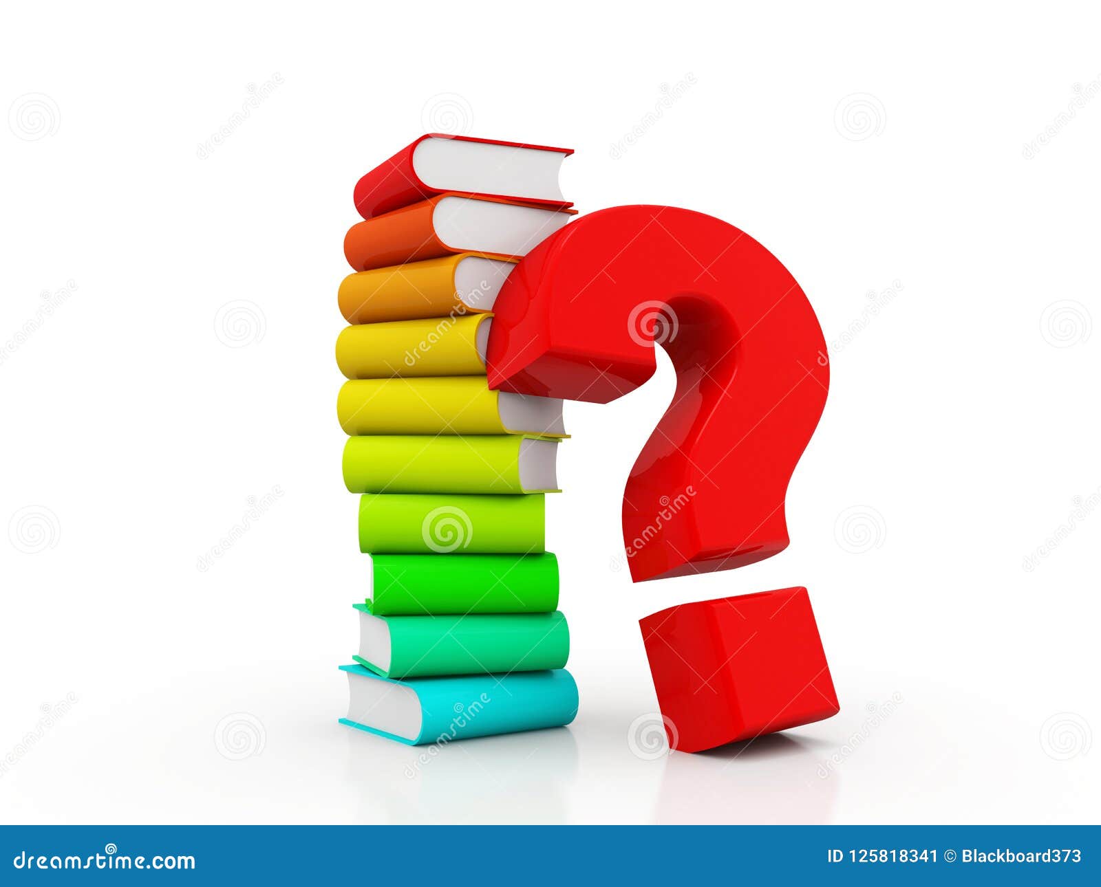 Book with Question Mark in White Background. 3d Render Stock ...