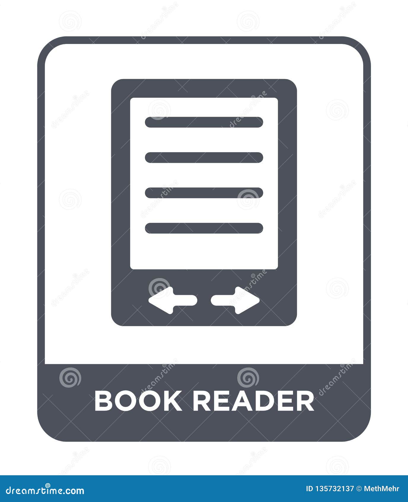 Book Reader Icon in Trendy Design Style. Book Reader Icon Isolated on ...
