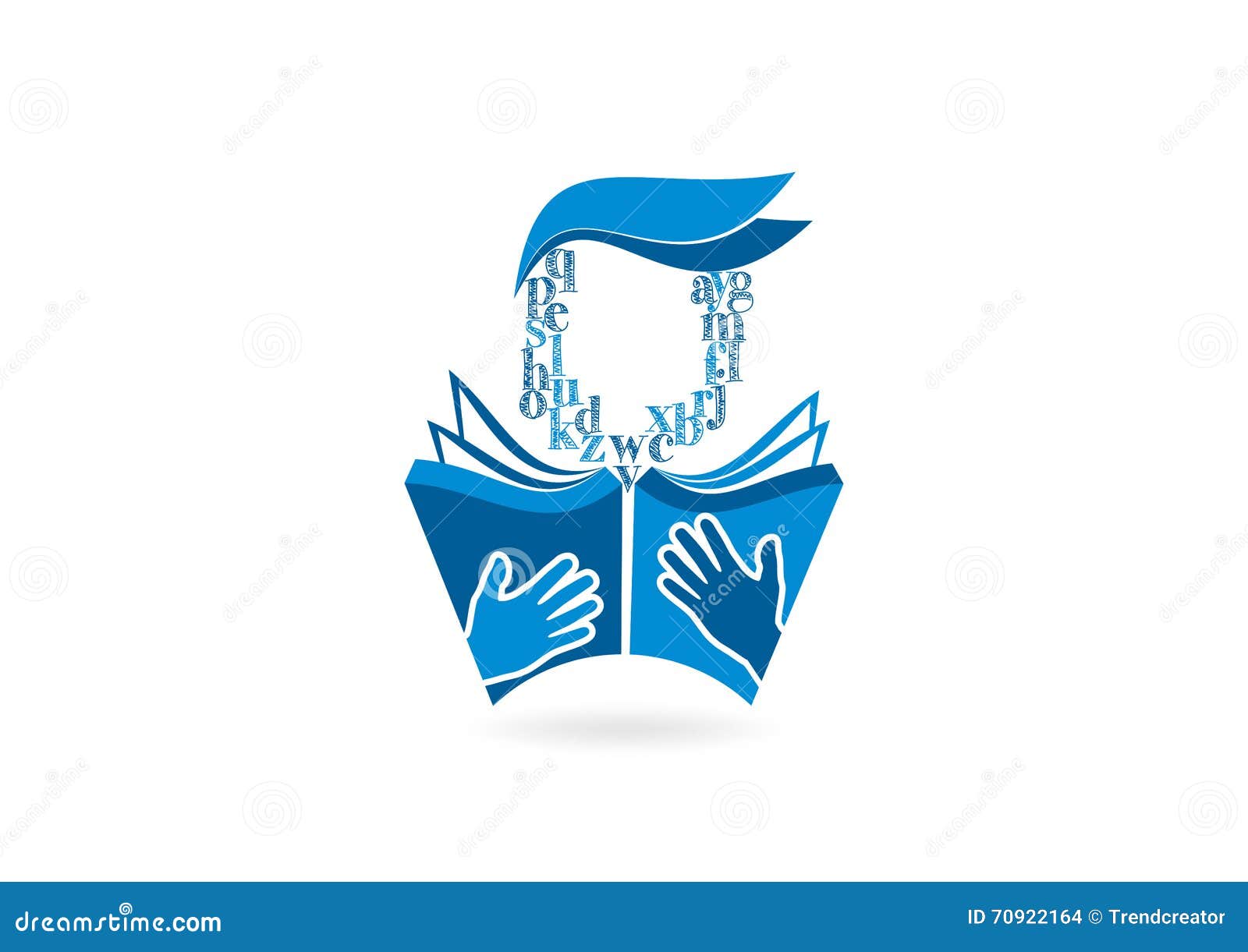 Book Reader Logo Cartoon Vector | CartoonDealer.com #23492937