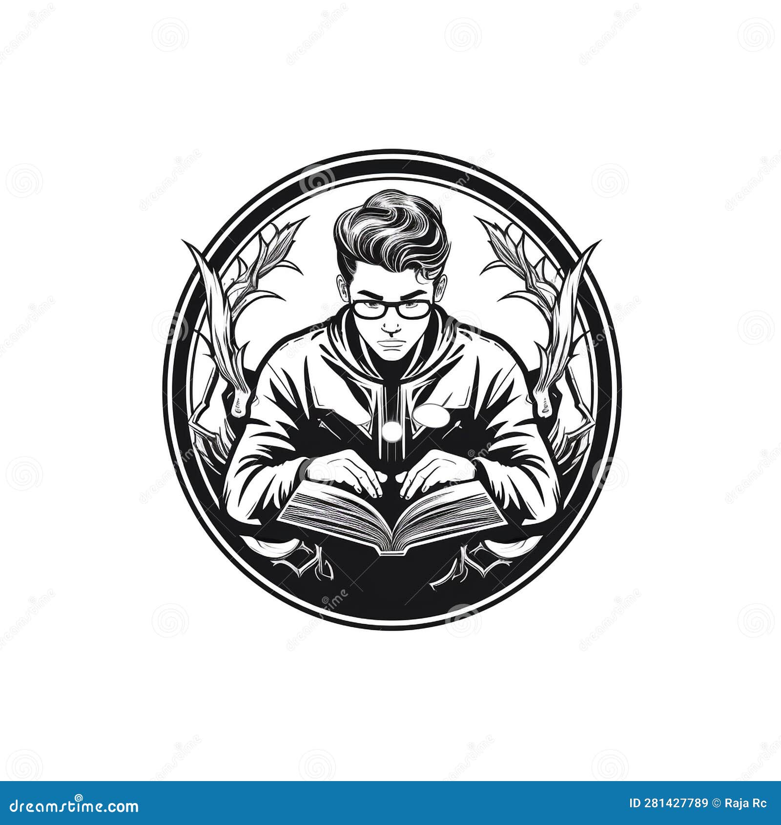 Book Reader logo stock illustration. Illustration of intellectual ...