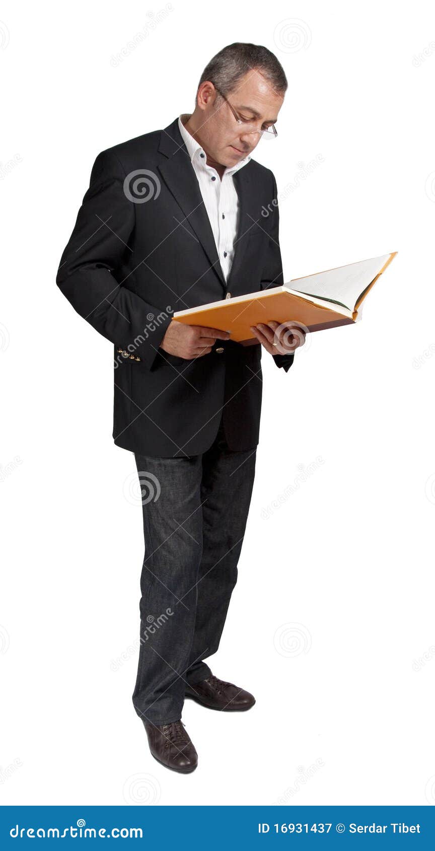 Book Reading Attractive Man Stock Image - Image of arms, corporate ...