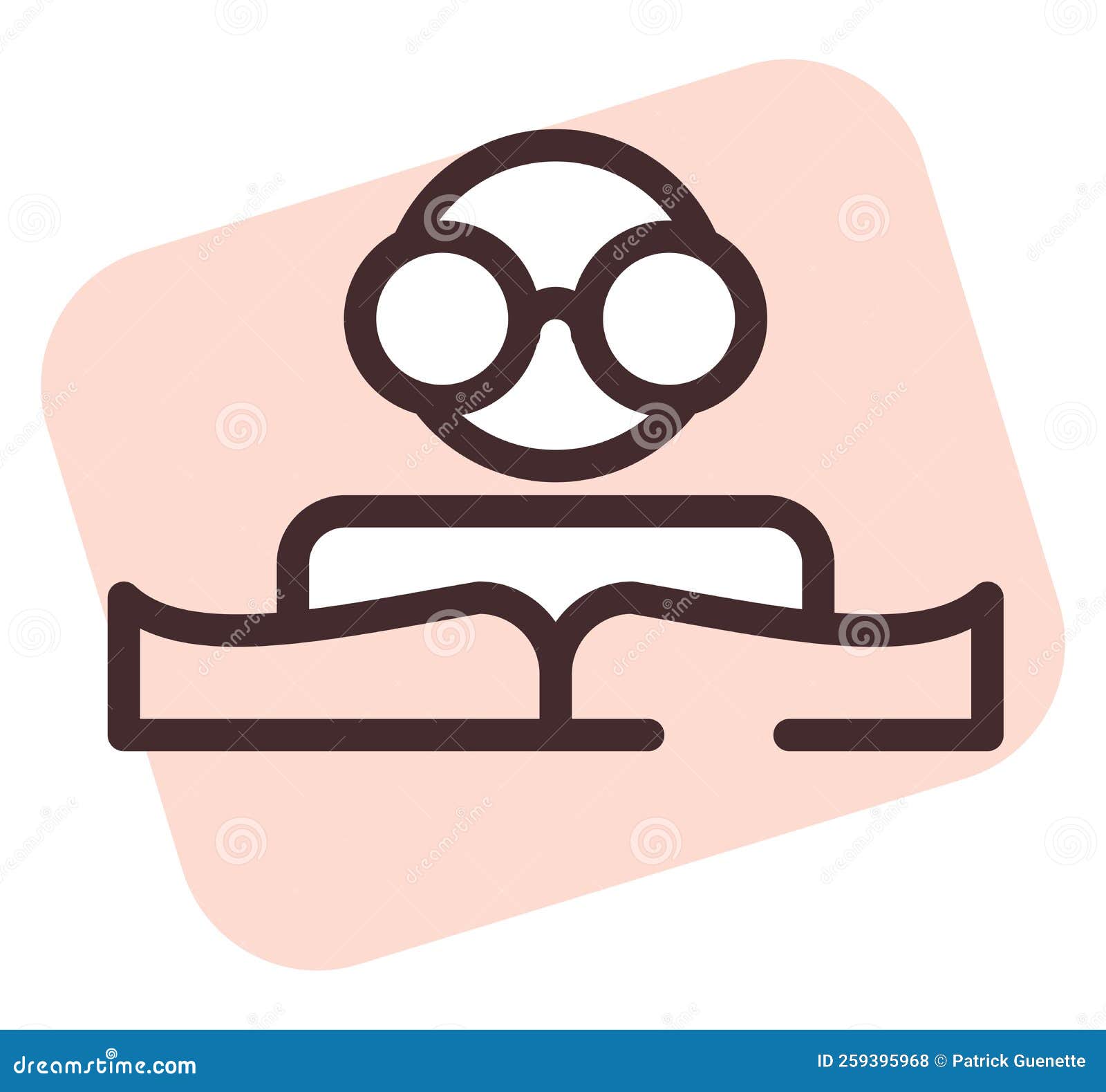 Book reading, icon stock vector. Illustration of reading - 259395968
