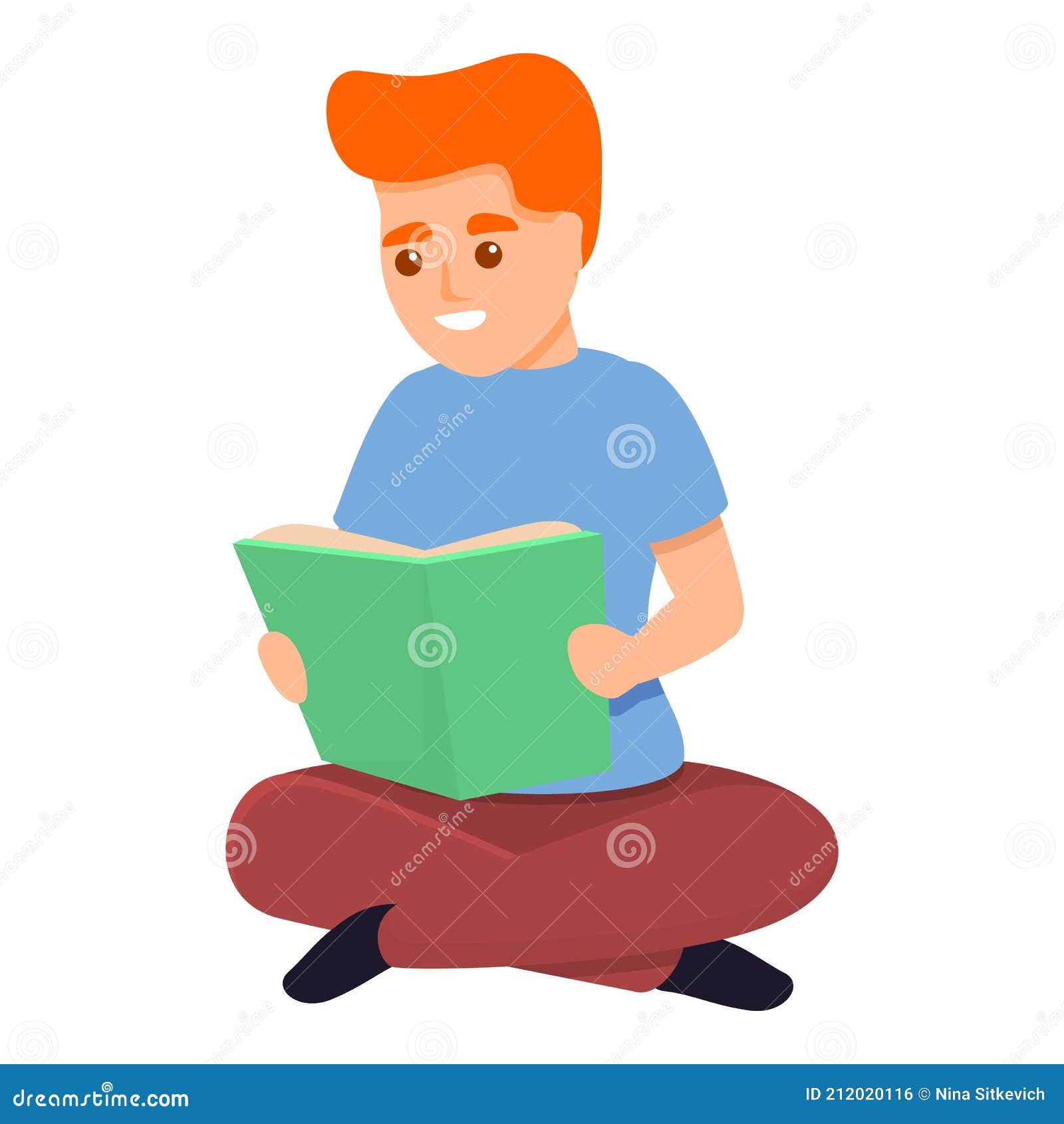 Book Reading Kid Icon, Cartoon Style Stock Vector - Illustration of ...