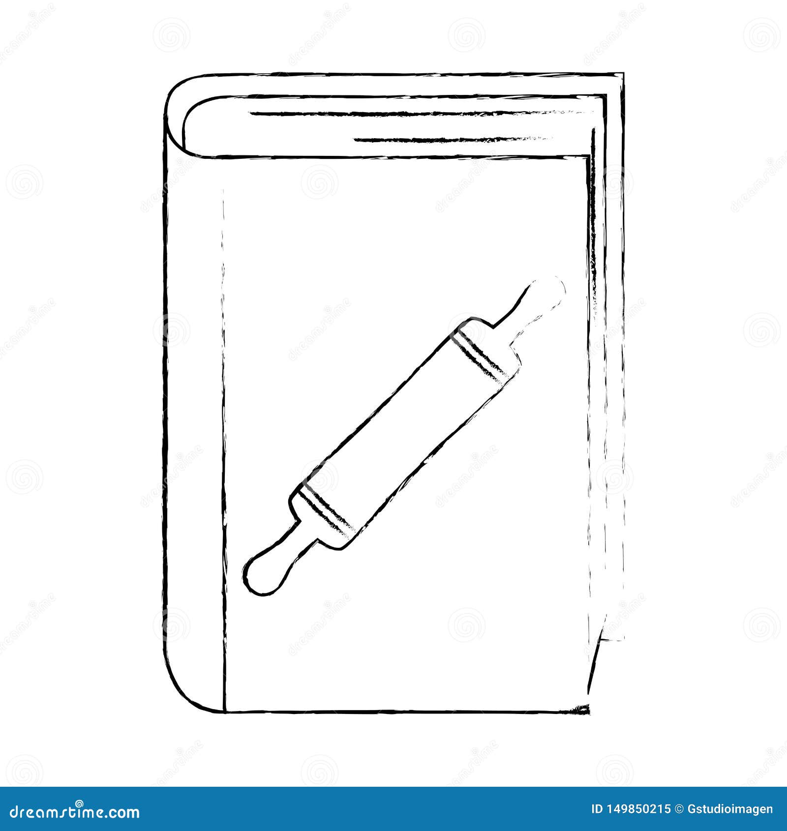 Book Recipes with Bakery Roller Stock Illustration - Illustration of ...