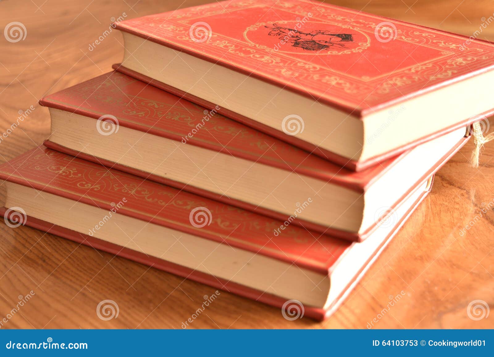 Book with a Red Cover Three Books Stock Image - Image of memories ...