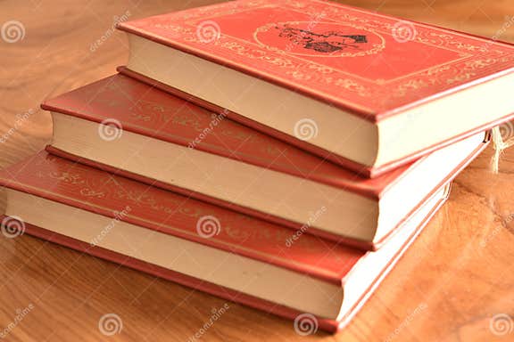 Book with a Red Cover Three Books Stock Image - Image of memories ...