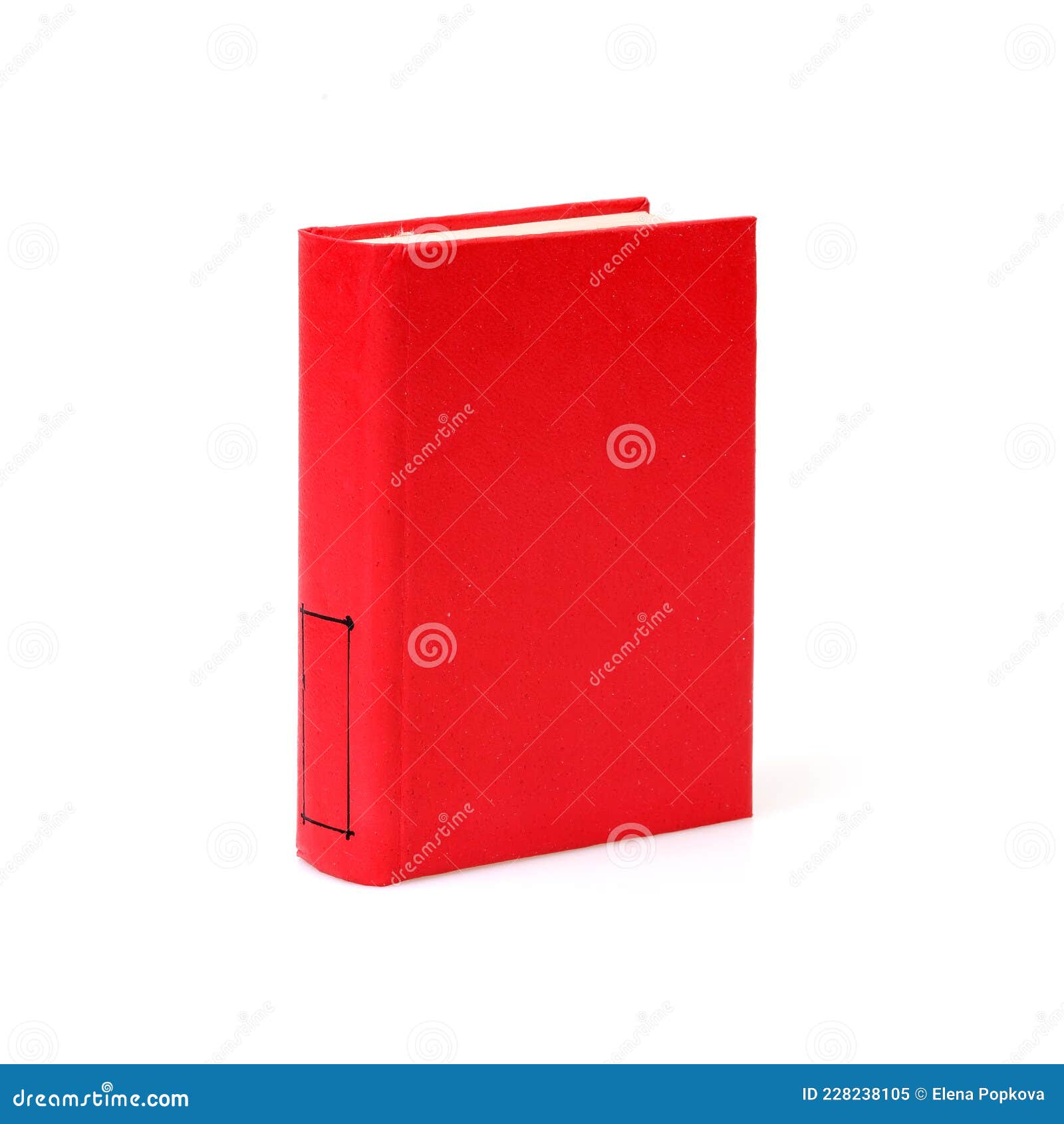 Book in Red Cover with White Sheets Isolated on a White Background ...