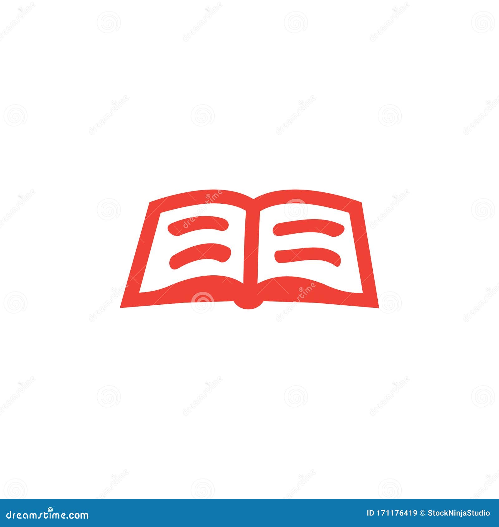 Book Red Icon on White Background. Red Flat Style Vector Illustration ...