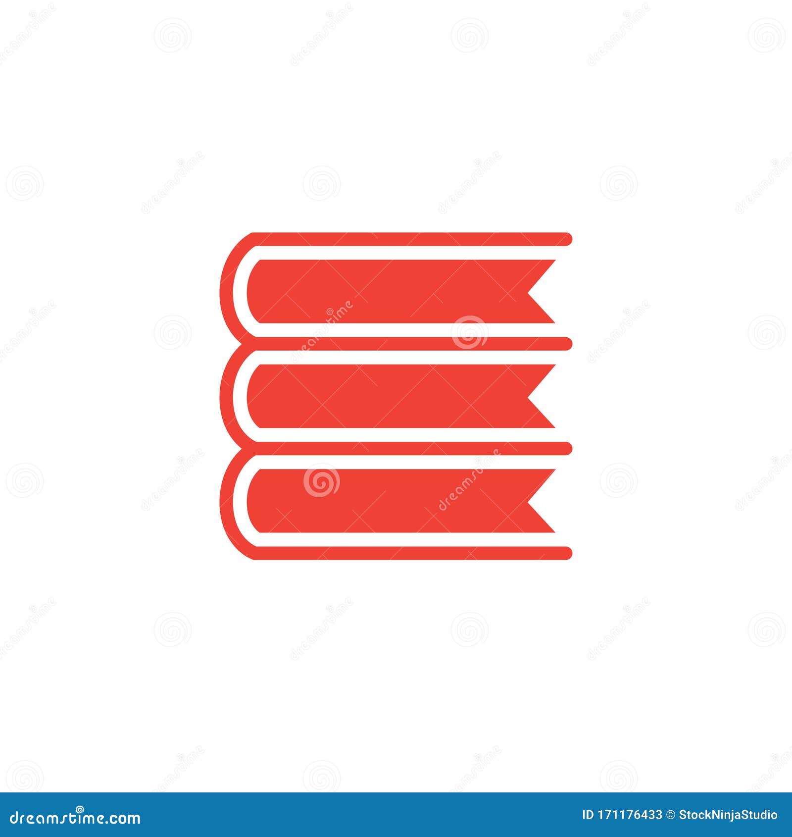 Book Red Icon on White Background. Red Flat Style Vector Illustration ...