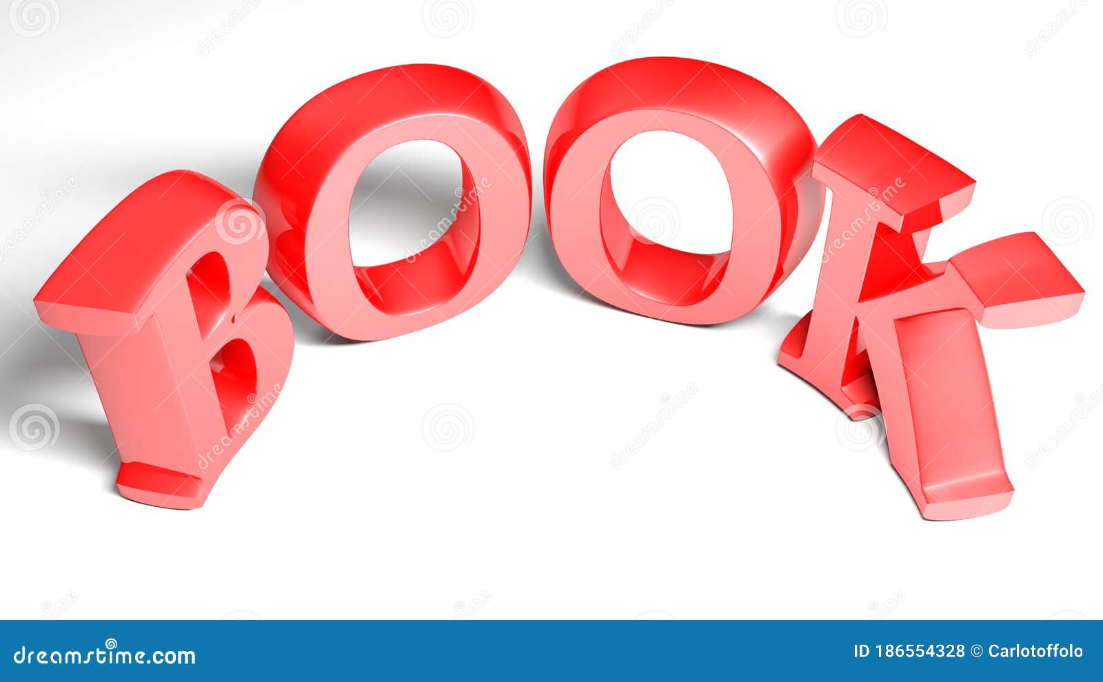 BOOK Red Write on White Background - 3D Rendering Illustration Stock ...