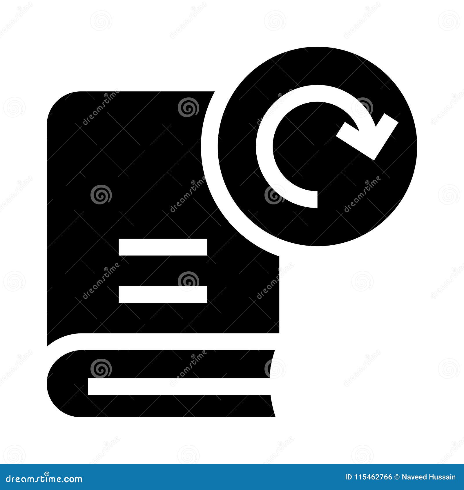 Book refresh glyphs icon stock illustration. Illustration of idea ...