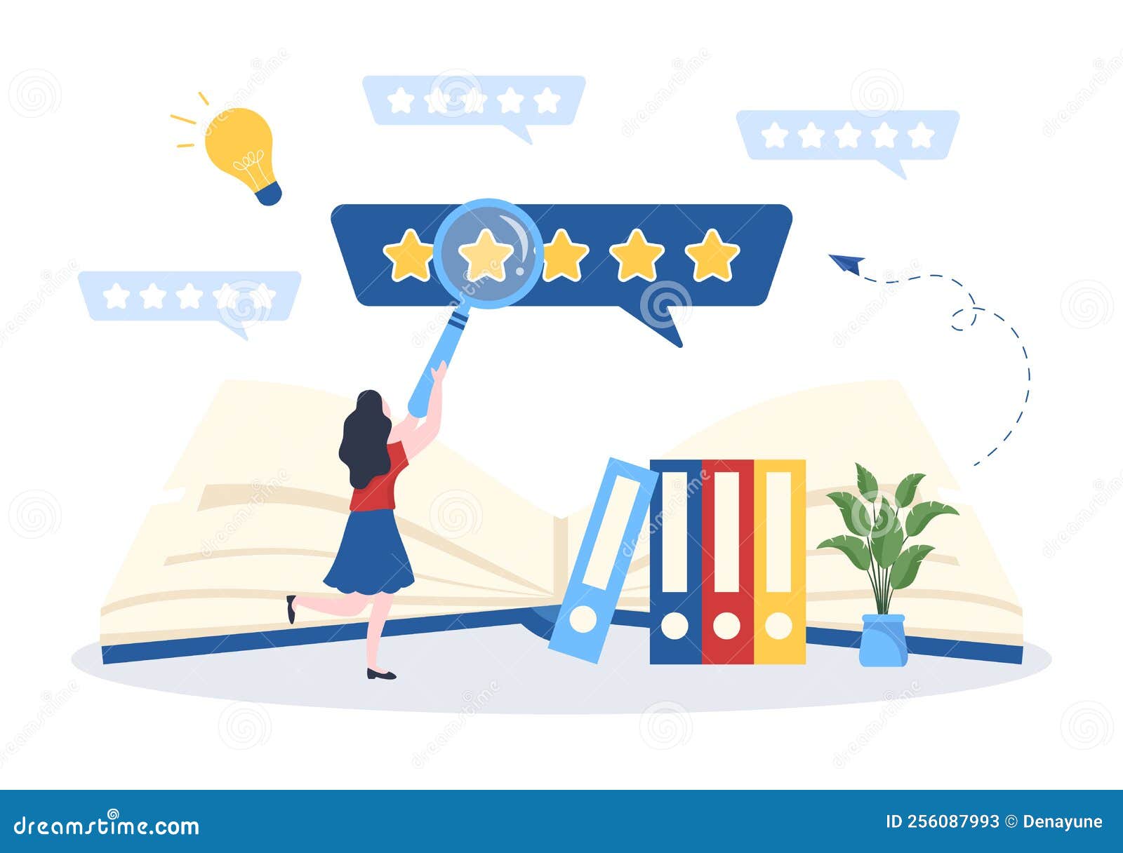 Book Review Template Hand Drawn Cartoon Flat Illustration with Reader ...